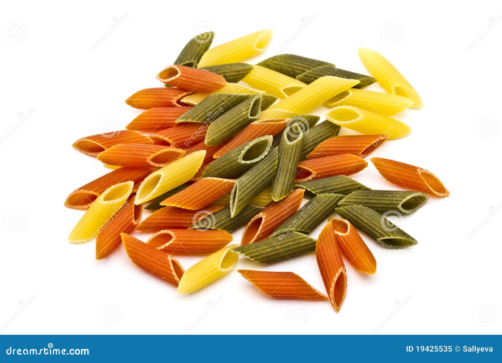 Colorful pasta (Tricolore) stock image. Image of healthy - 19425535