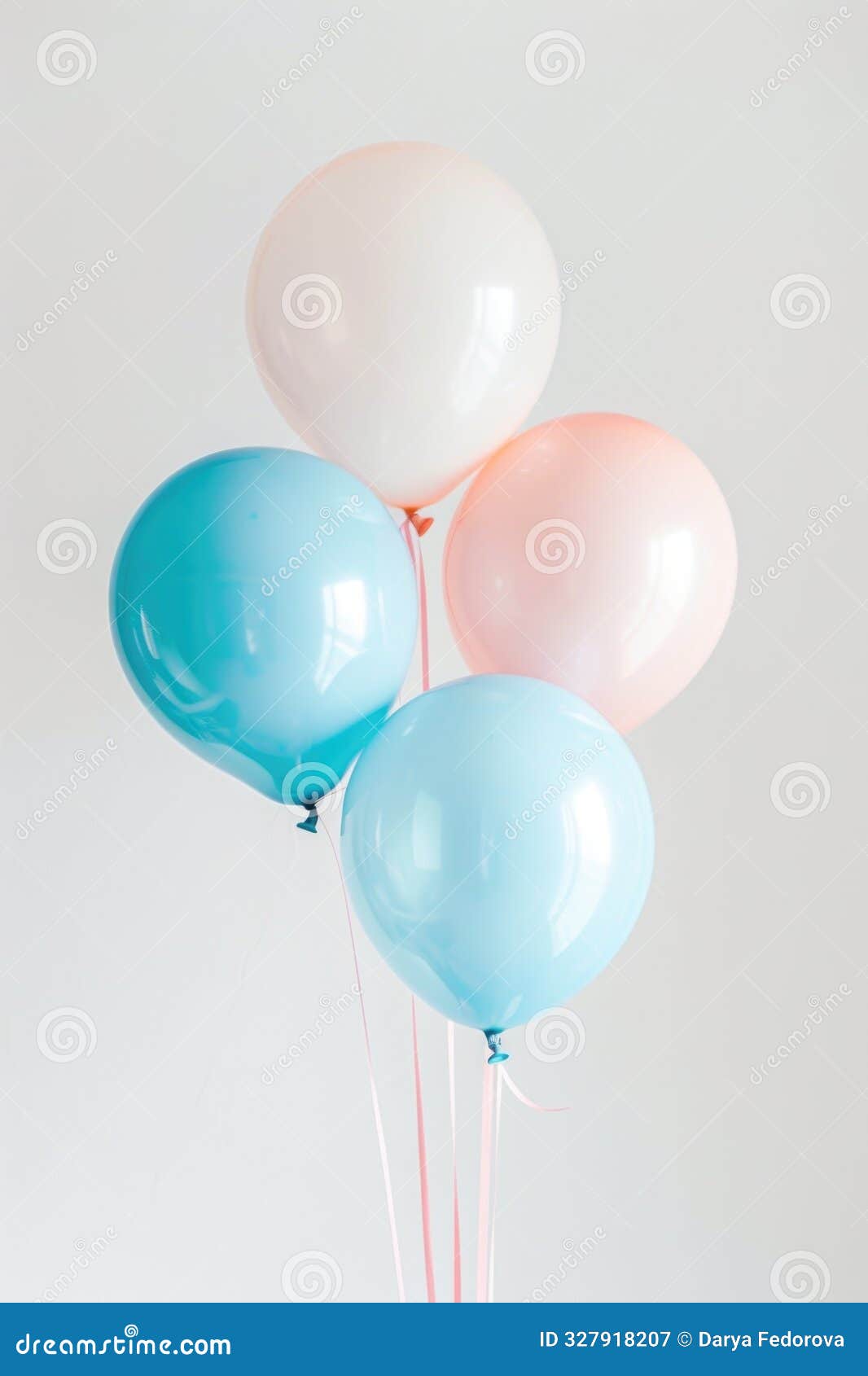 Colorful Pastel Balloons Cluster Against Light Grey Background Stock ...
