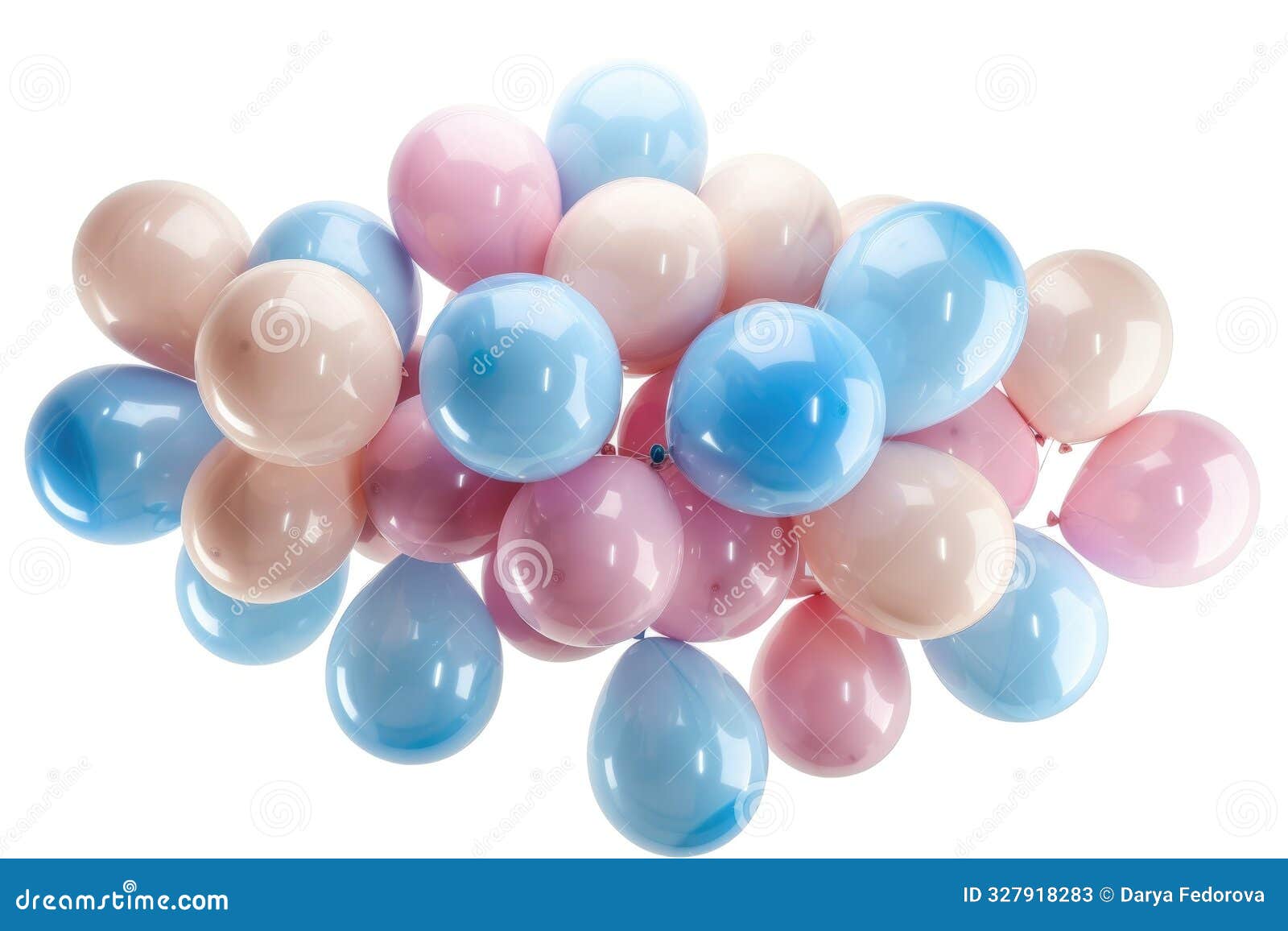 Colorful Pastel Balloons Cluster Against White Background Stock Image ...