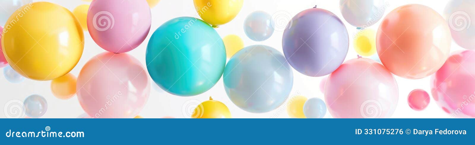 Colorful Pastel Balloons Cluster Against White Background Stock Photo ...