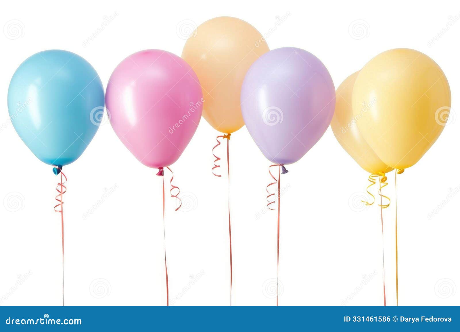 Colorful Pastel Balloons Cluster Against White Background Stock Photo ...