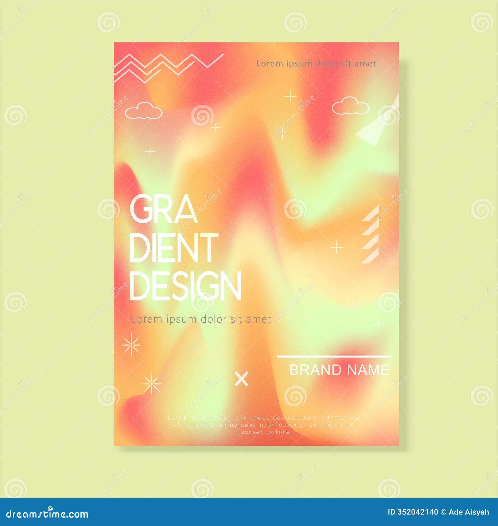 Colorful Pastel Color Hologram Brochure Vector Template Stock ...