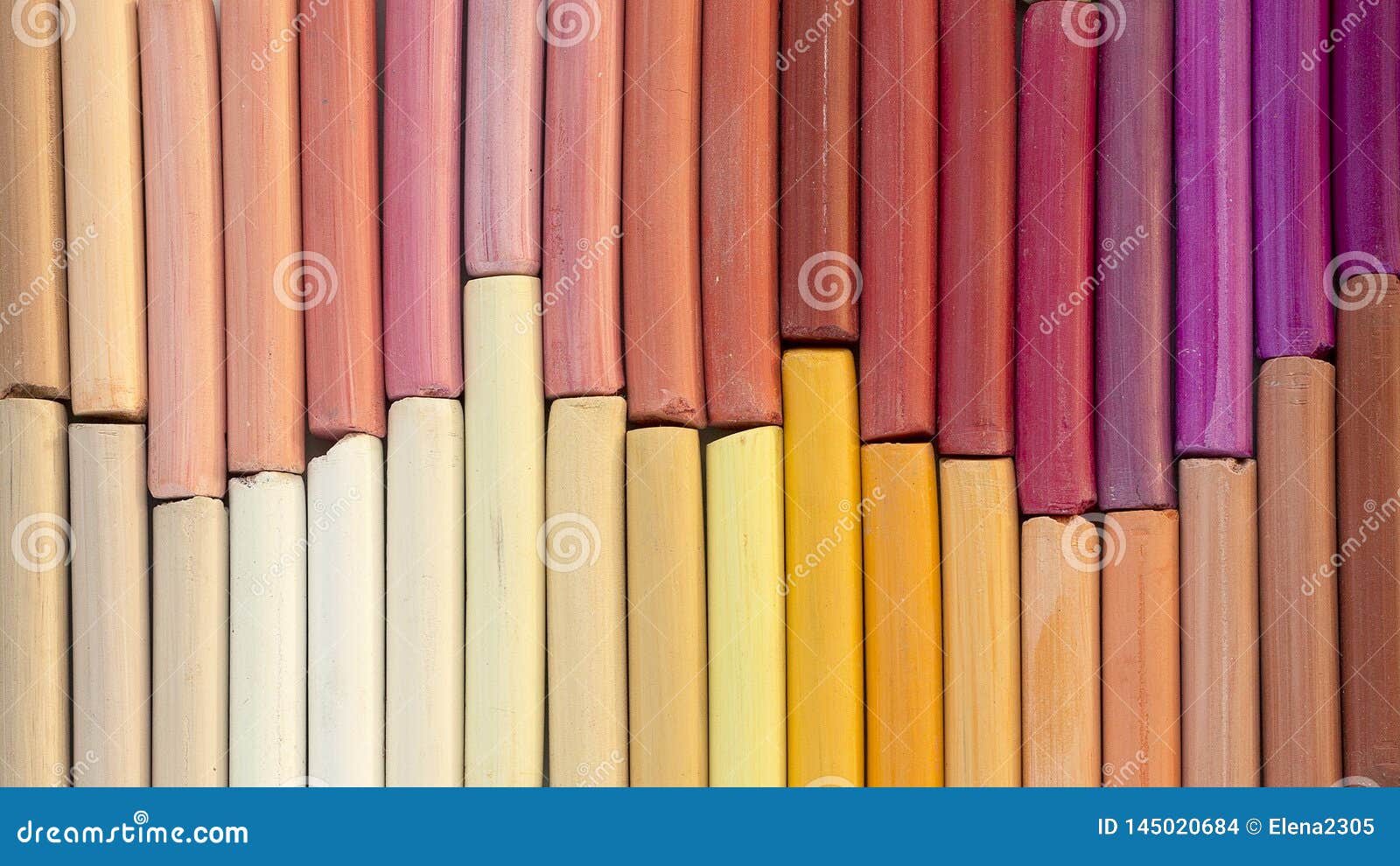 Two Rows Of Crayons In Line Facing Each Other Stock Photo ...