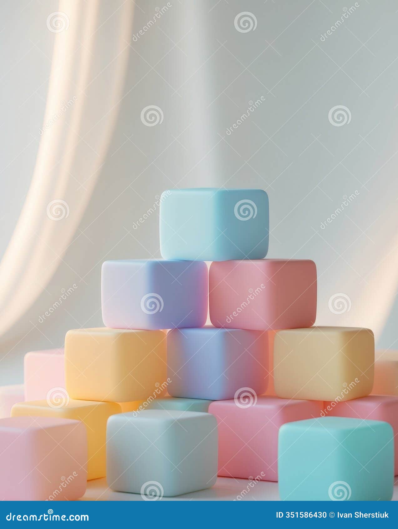 Colorful Pastel Cubes in Soft Light on a Subtle Background Stock Photo ...
