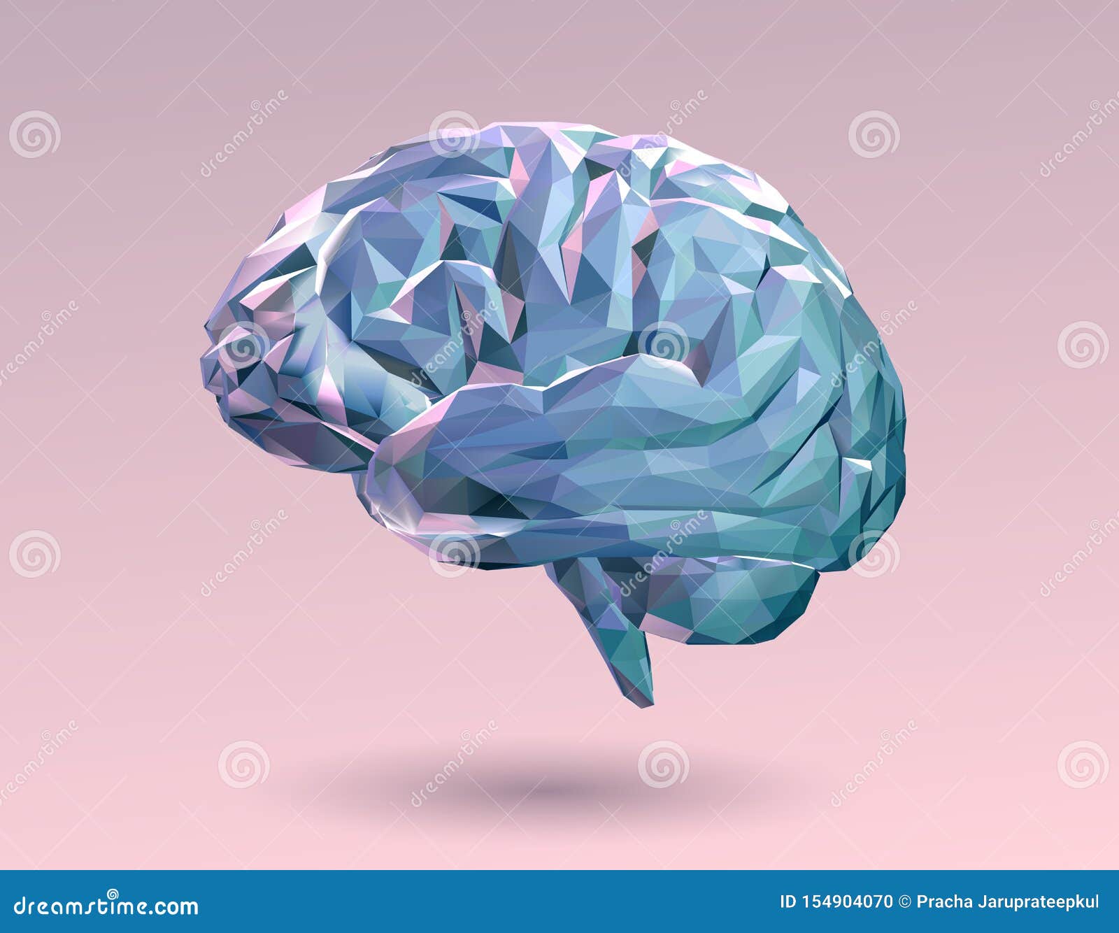 Brain Pink Color Top View Icon, Intellect Symbol Vector Illustration ...