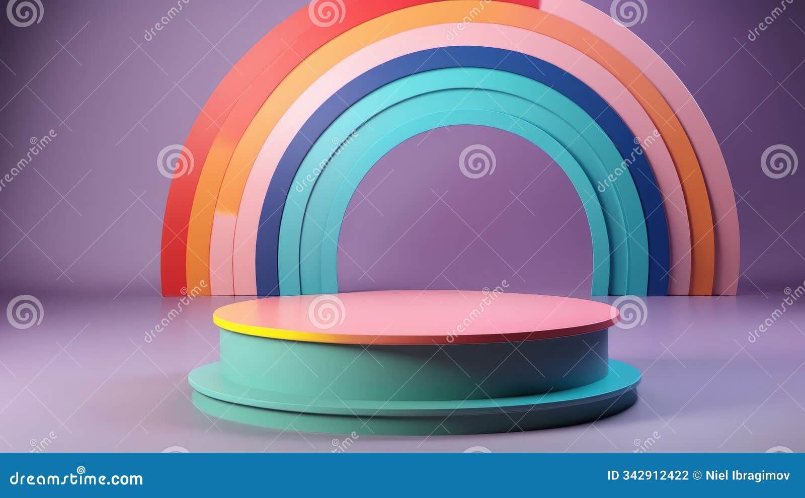 Colorful Pastel Rainbow Display Platform for Creative Presentations ...