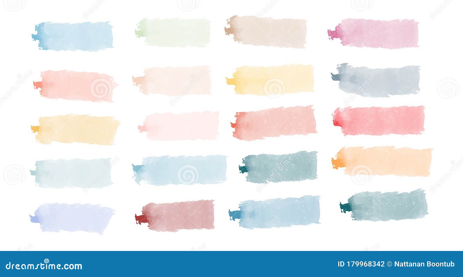 Colorful Pastel Watercolor Splash Set for Your Design, Vector Stock ...