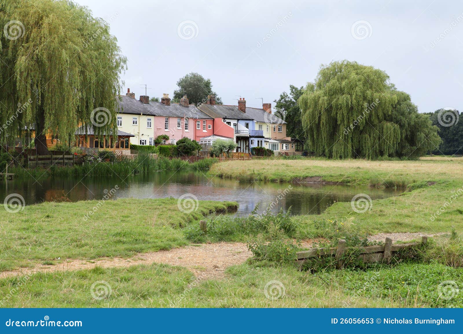 Colorful Pastoral Scene in Suffolk Stock Image - Image of rural, river ...
