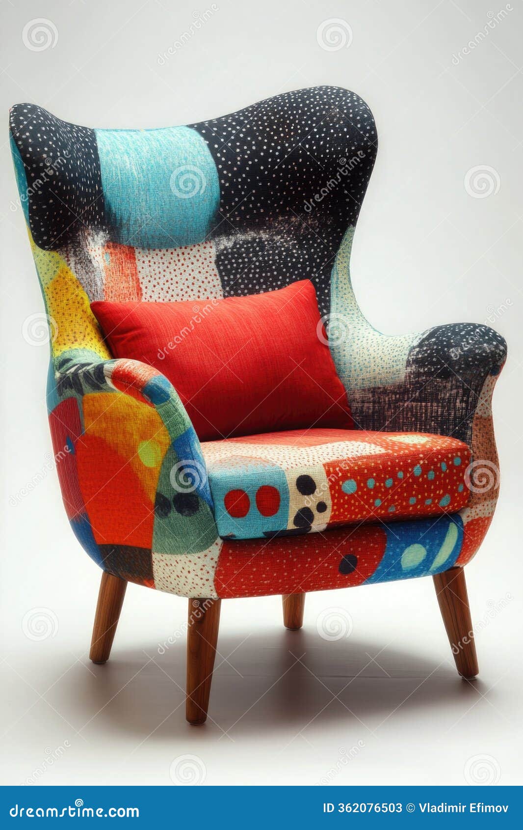 Colorful Patchwork Chair stock image. Image of modern - 362076503