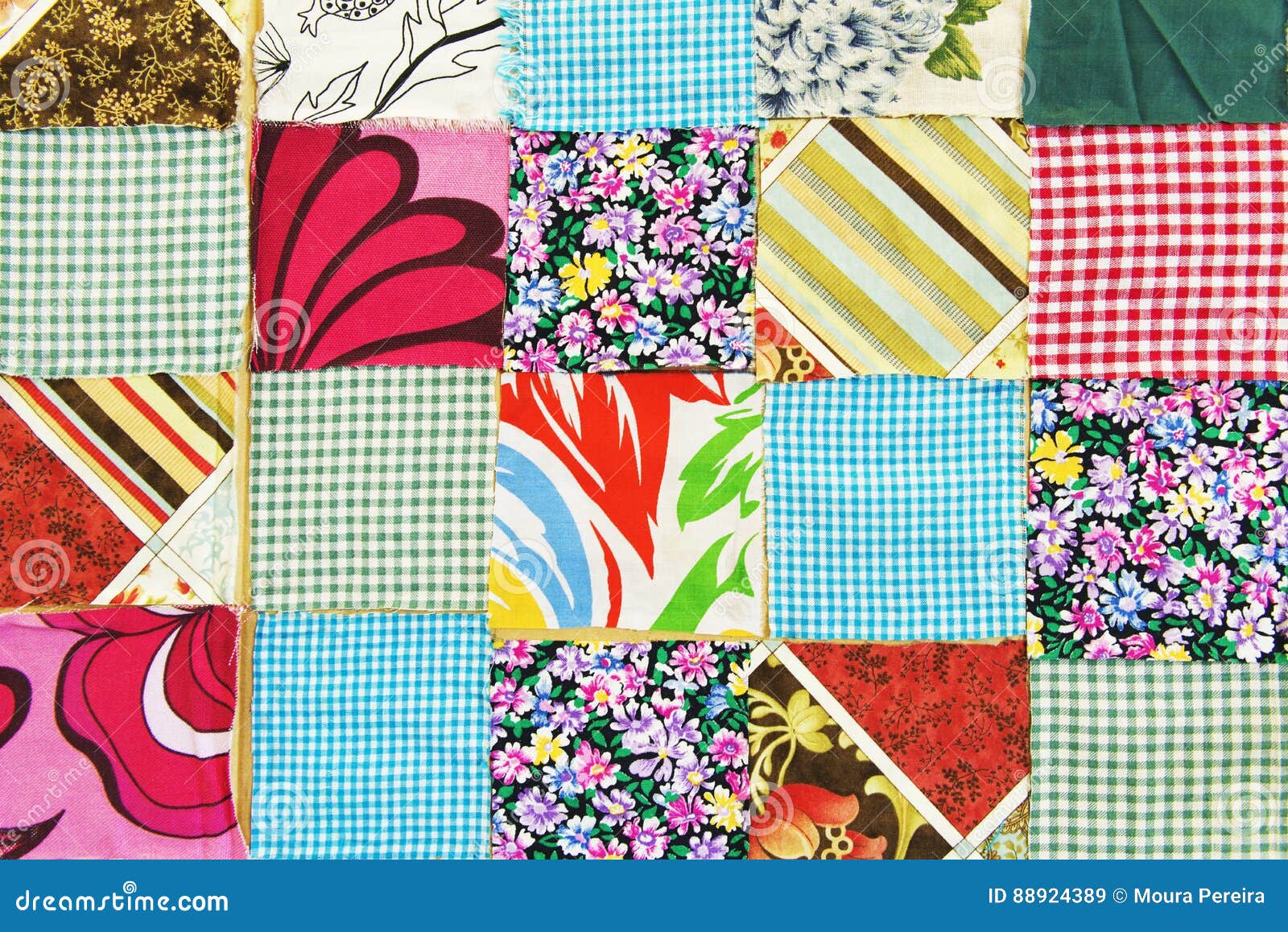 Colorful patchwork fabric stock image. Image of colorful - 88924389