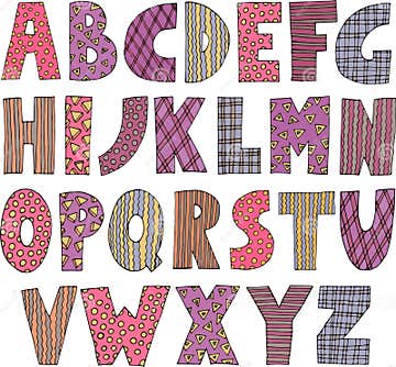 Colorful patchwork font stock vector. Illustration of fabric - 98648291