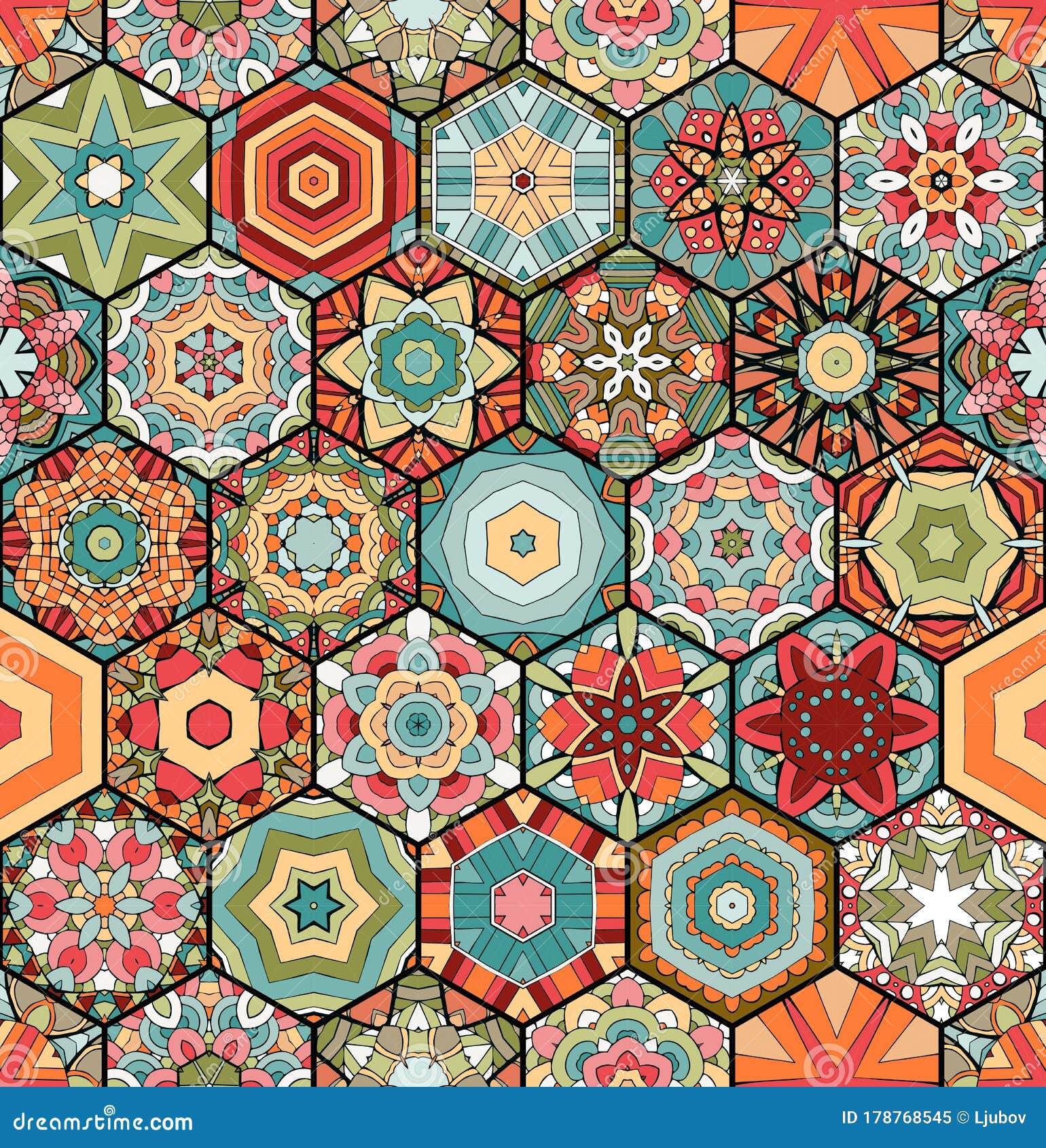 Colorful Patchwork Pattern. Seamless Vector Design Stock Vector ...