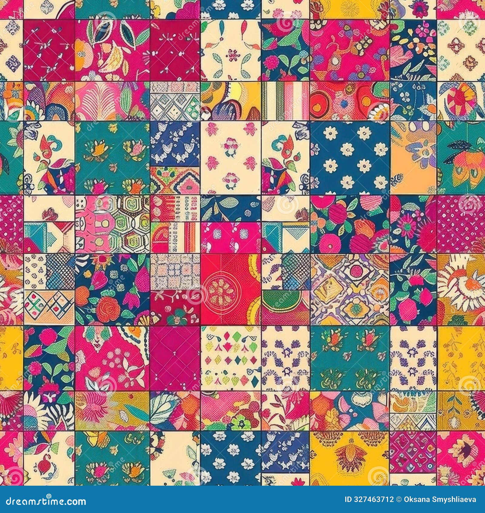Colorful Patchwork Quilt Pattern Textile Diversity Stock Photo - Image of decor, abstract: 327463712