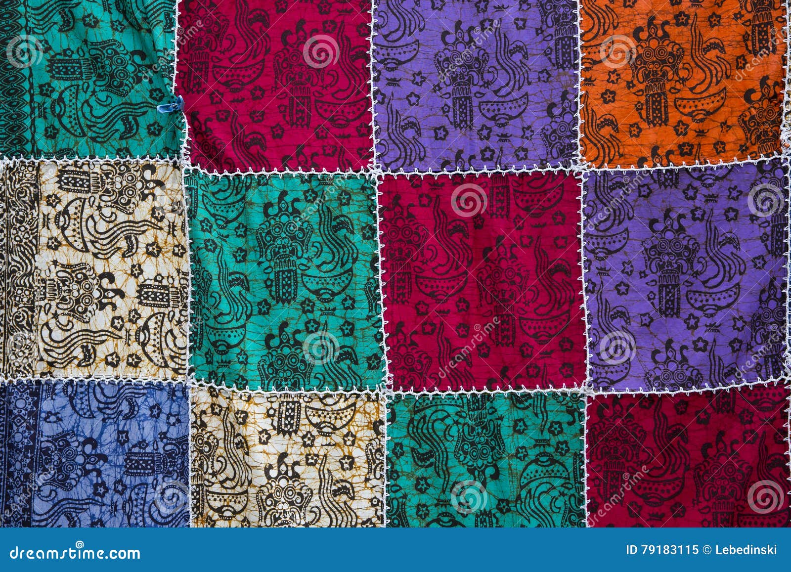 Colorful patchwork quilt stock image. Image of design - 79183115