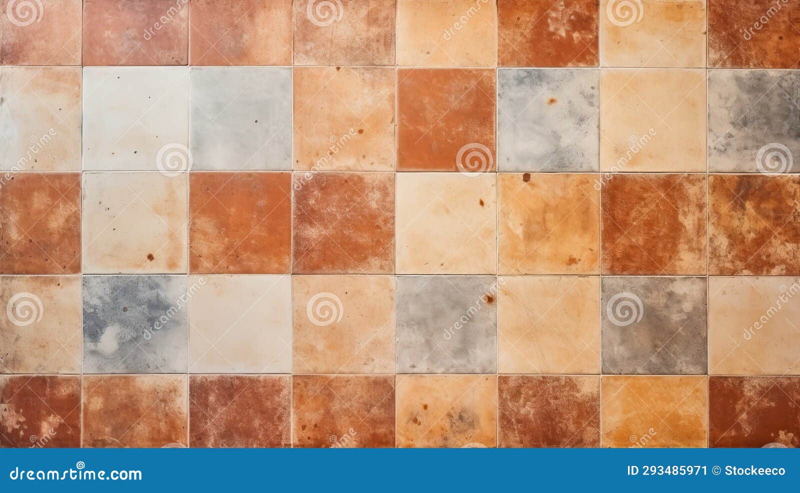 Colorful Patchwork: Rust Tile Wall Chequered Flat Background Kitchen ...