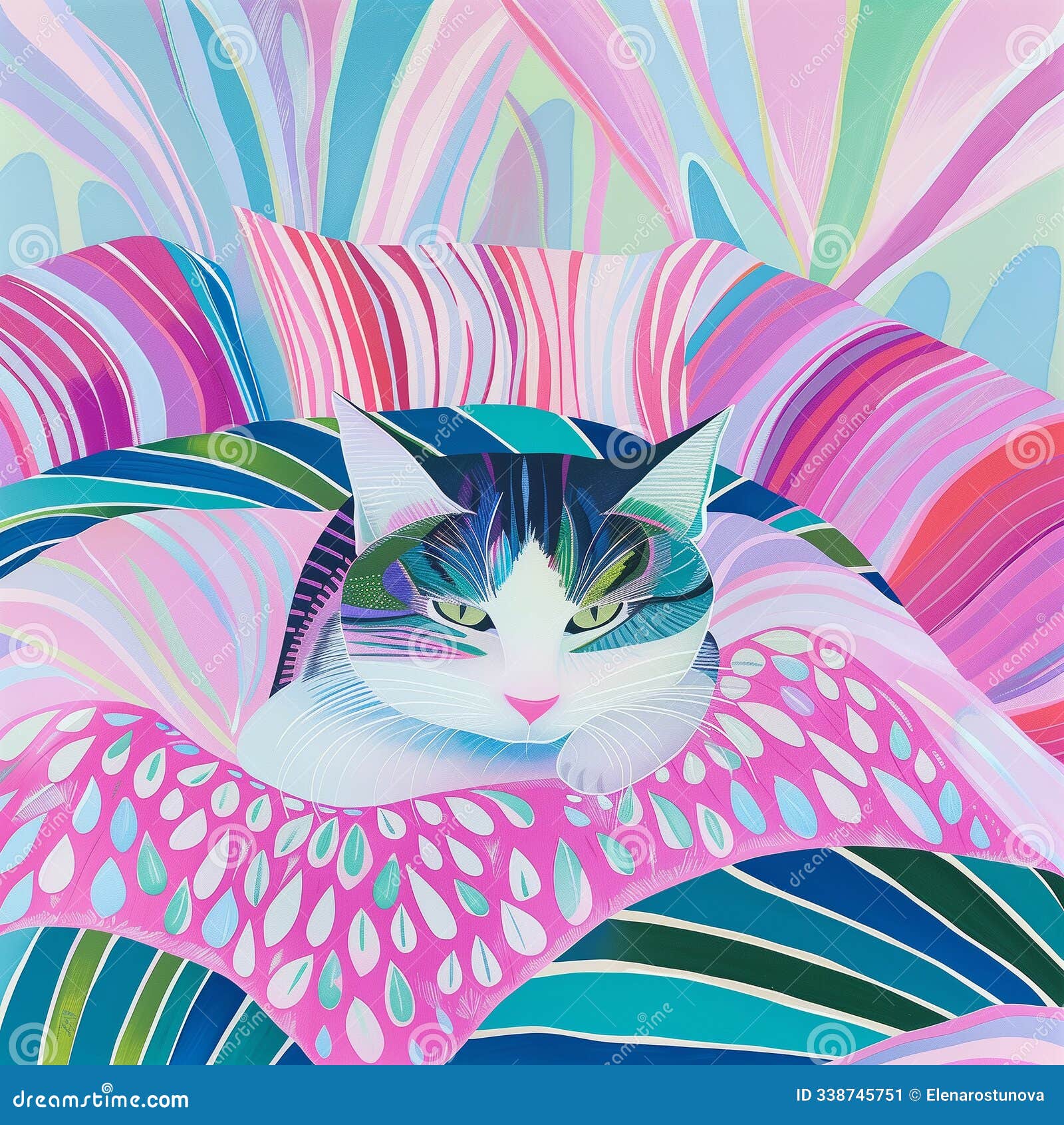 A Colorful Patchwork Quilt With Various Patterns And Textures, Stock ...