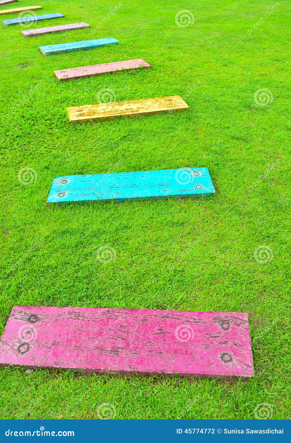 Colorful path stock photo. Image of wood, colorful, grass - 45774772