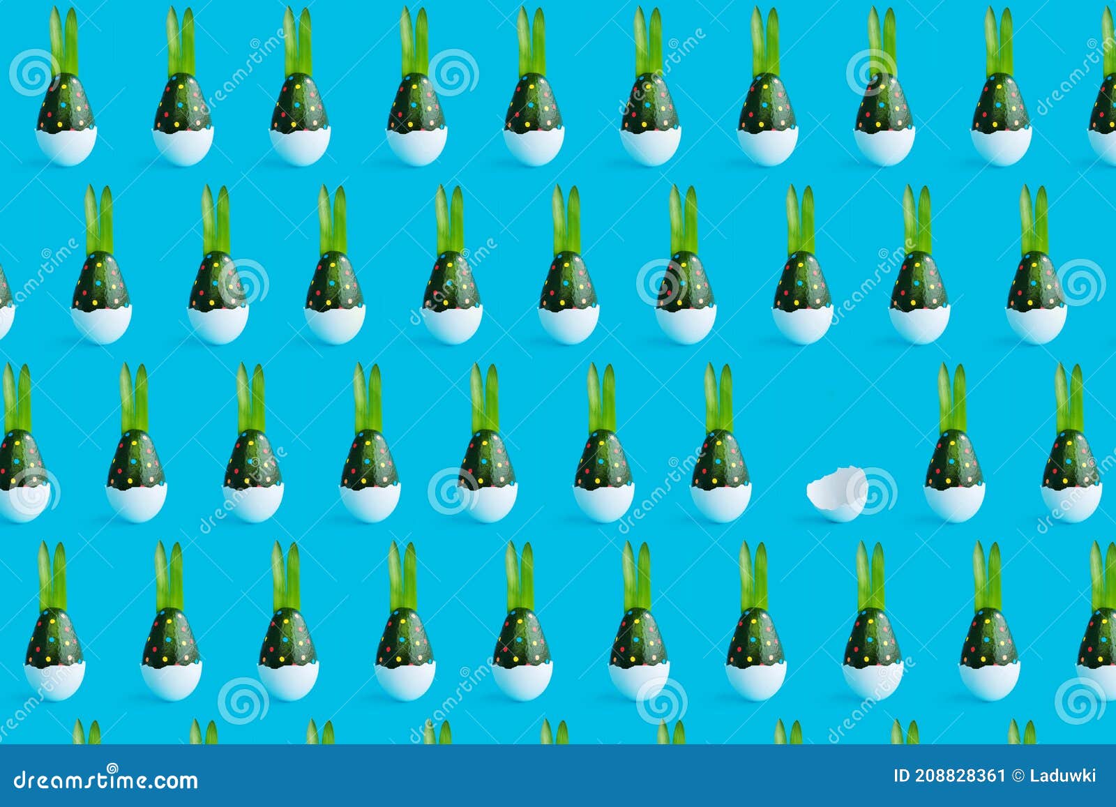 Colorful Pattern of Avocado Bunny on Bright Background. Stock Image ...