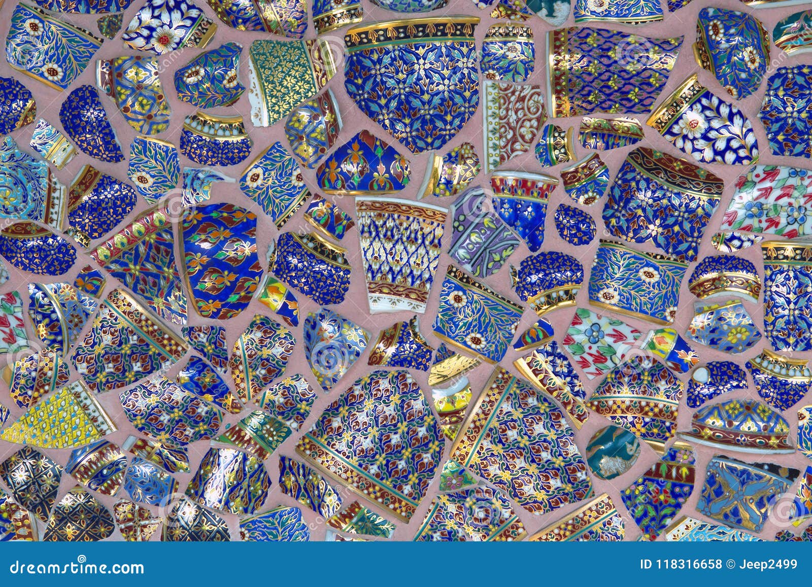 Colorful Pattern of Benjarong. Stock Photo - Image of bowl, blue: 118316658