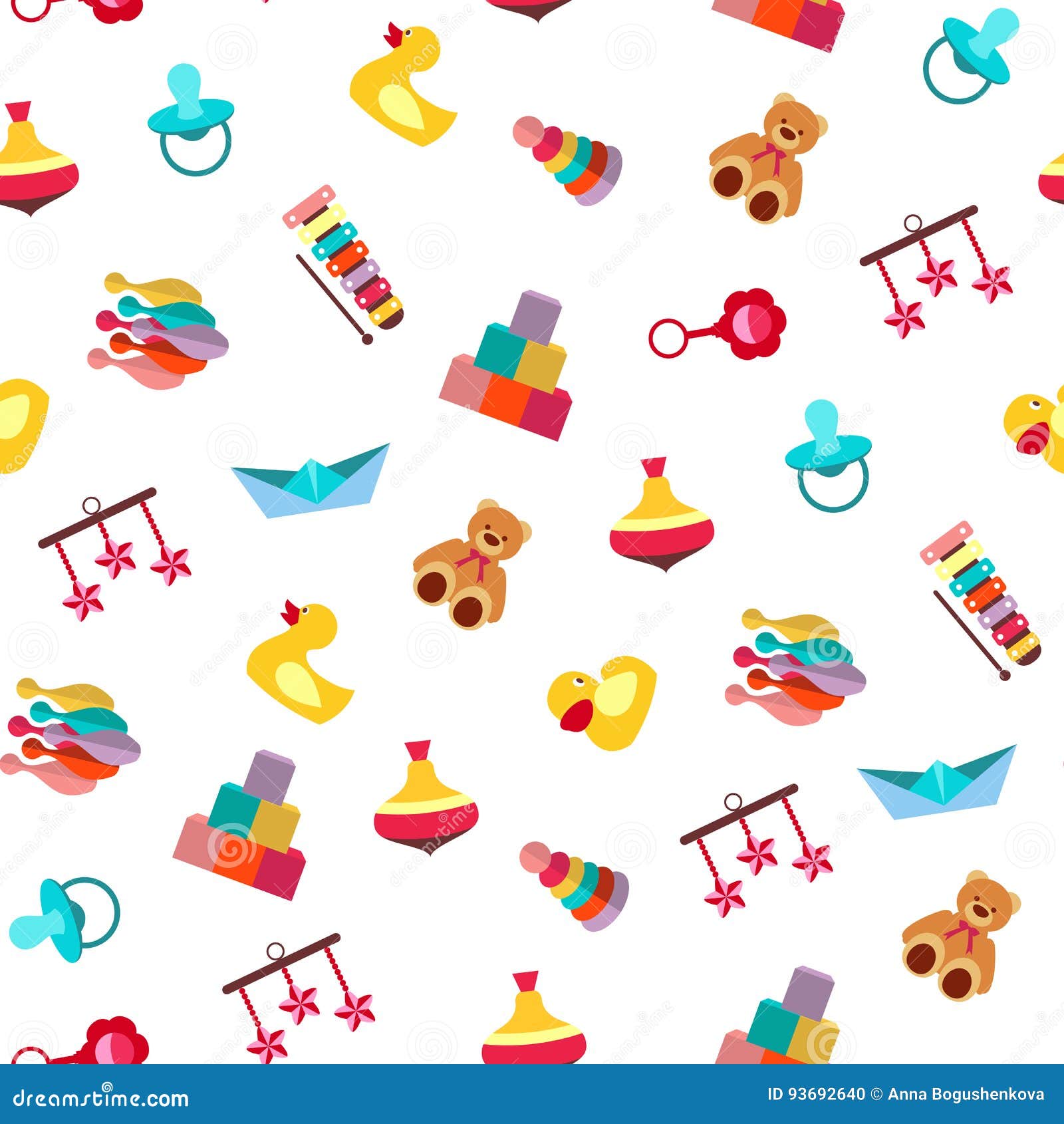 Colorful Pattern with Different Kind of Toys Stock Vector ...