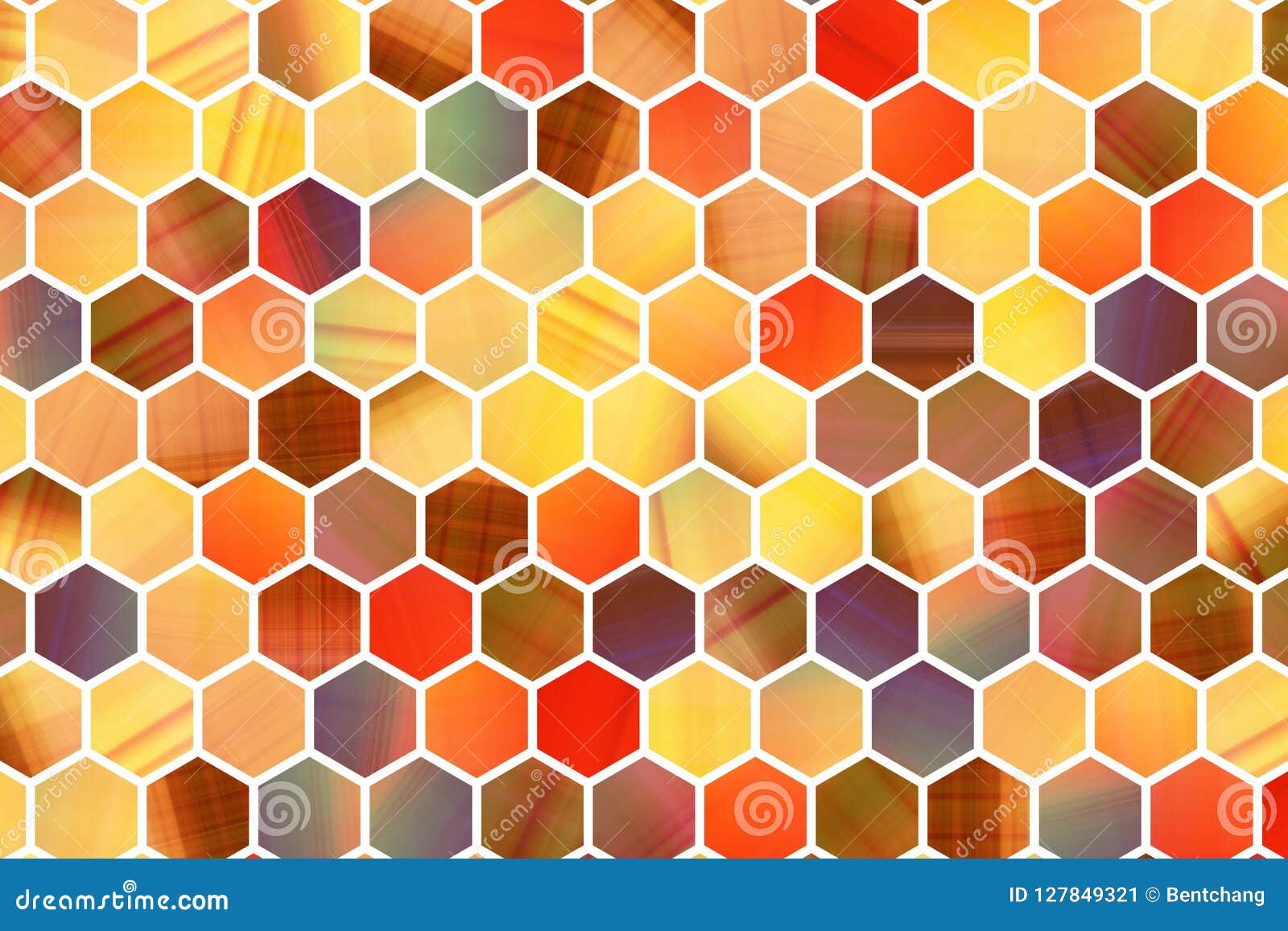 Colorful Pattern Hexagon Strip, Background or Texture for Design. Stock ...