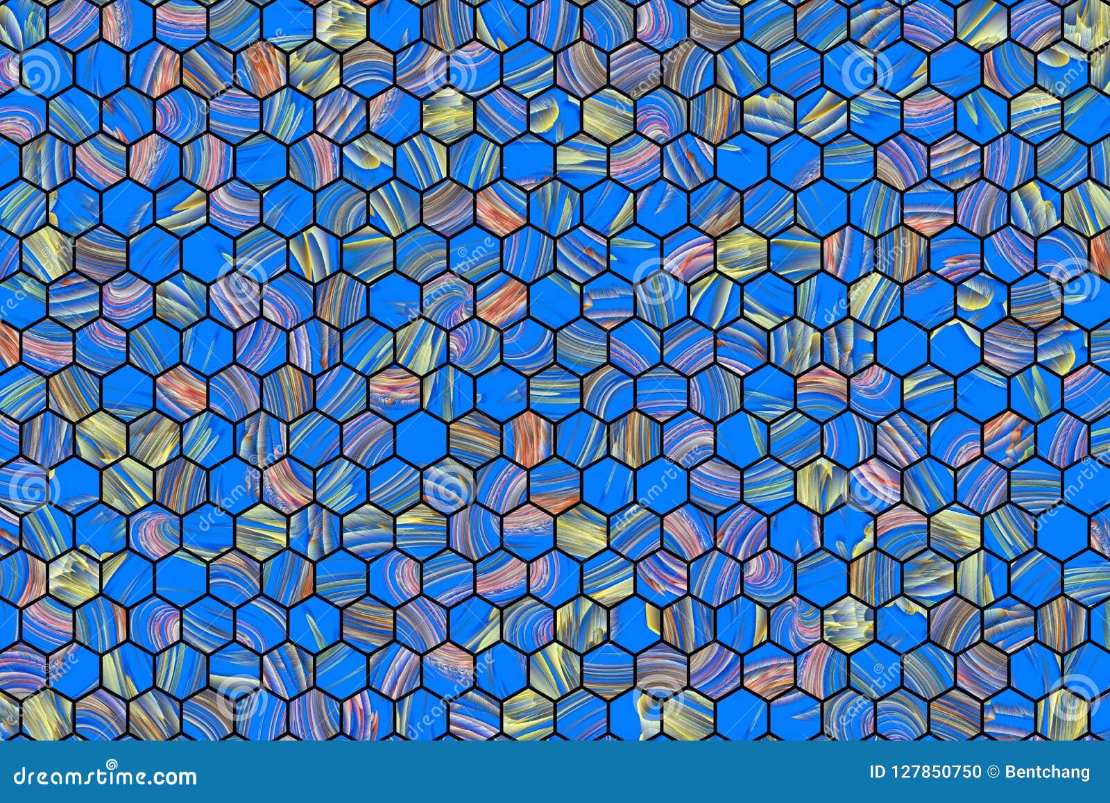 Colorful Pattern Hexagon Strip, Background or Texture for Design. Stock ...