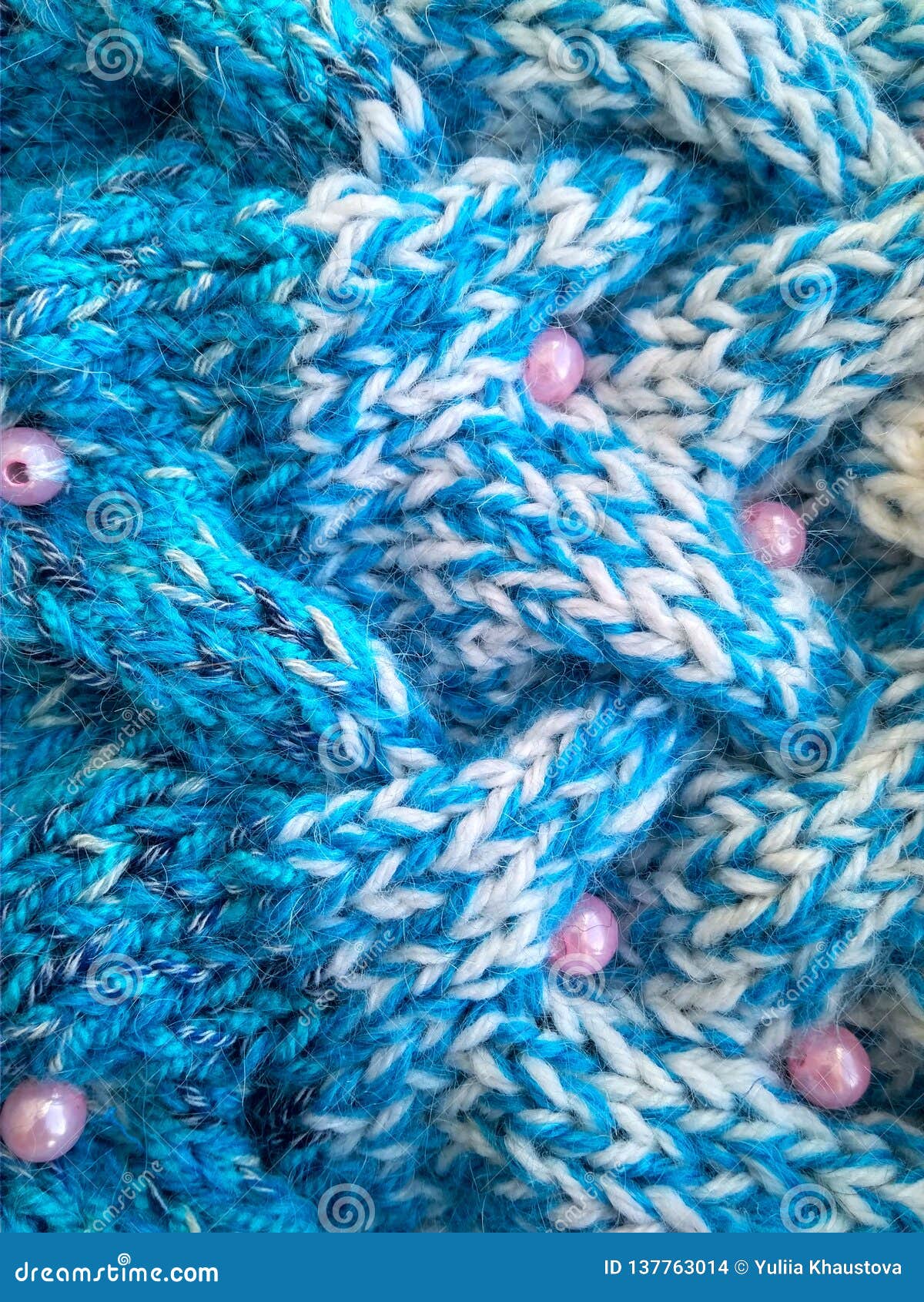 Texture Pattern Knitted with Colored Threads Close-up Stock Photo ...