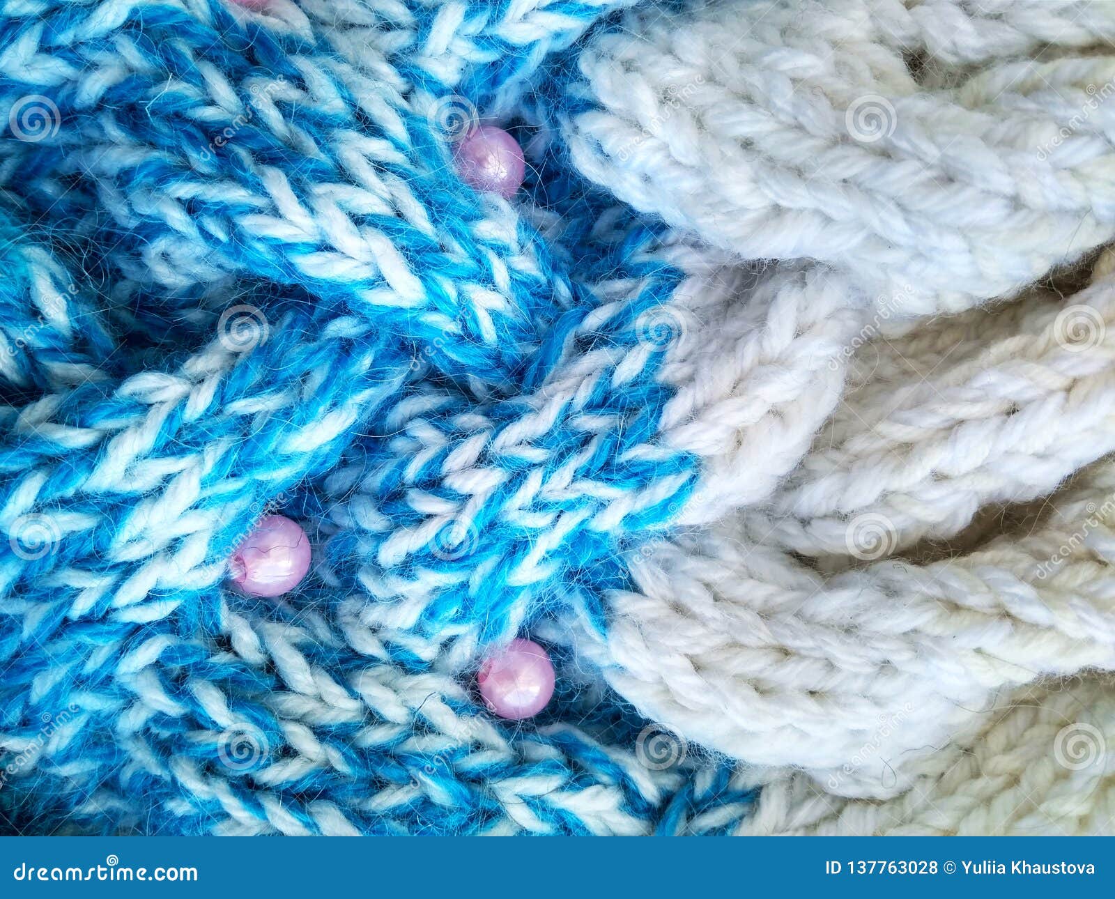 Texture Pattern Knitted with Colored Threads Close-up Stock Photo ...