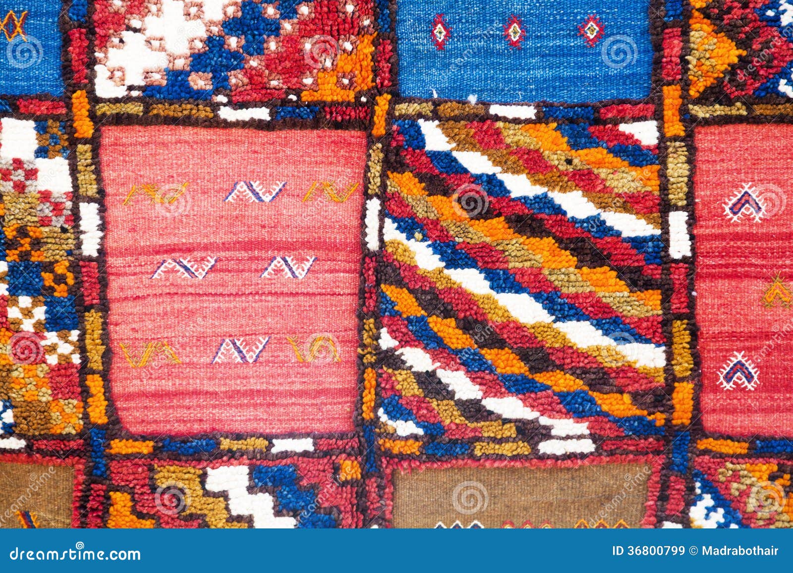 Colorful Pattern of a Moroccan Carpet Stock Image - Image of colors ...