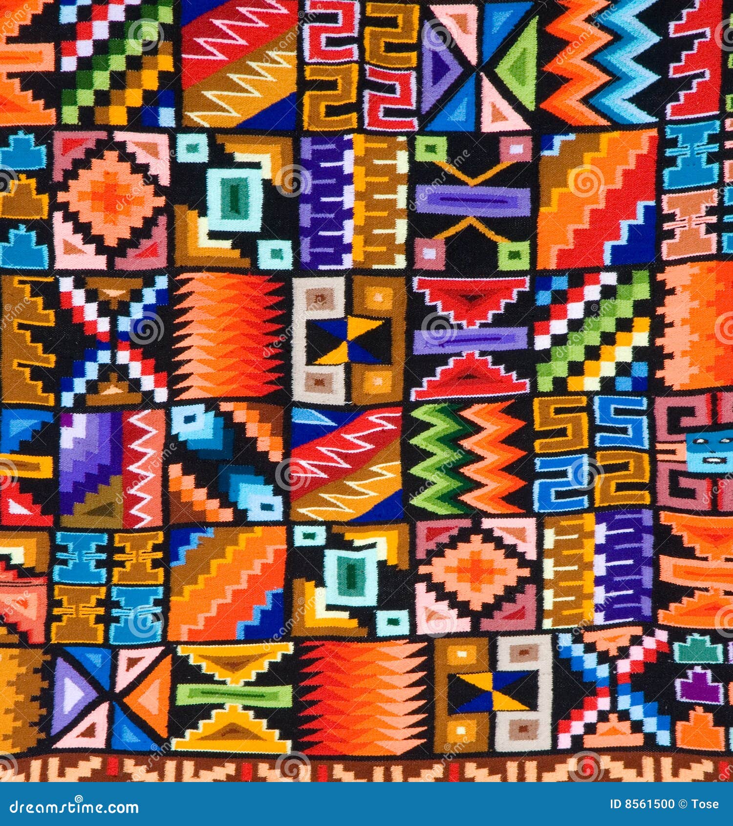 Colorful Pattern of a Peruvian Rug or Tapestry Stock Photo - Image of ...