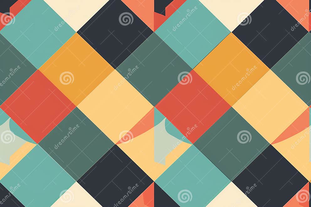 Colorful Pattern of Squares and Rectangles Stock Illustration ...