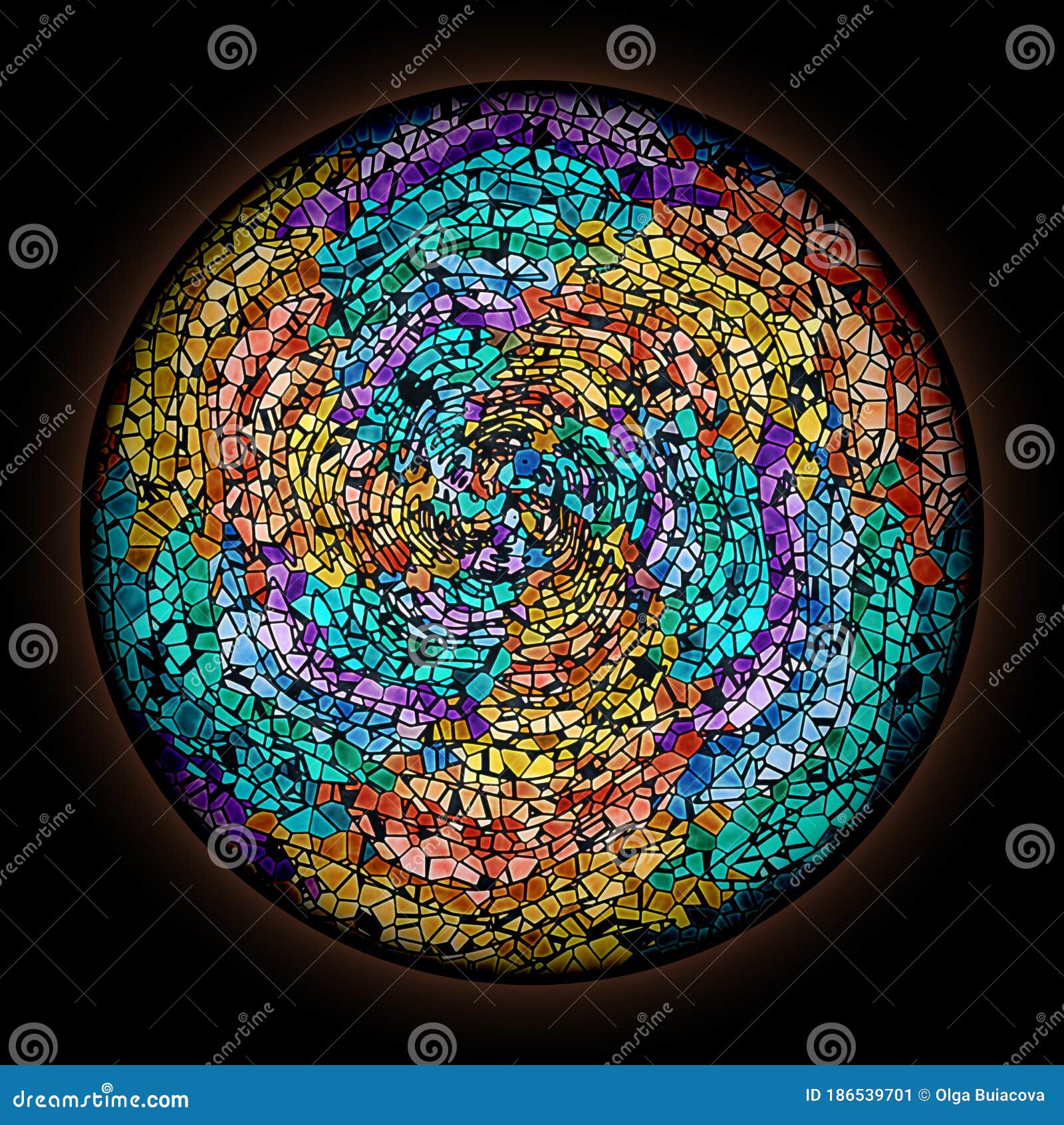 Gothic Round Banner With The Red Wings Dragon Cartoon Vector ...