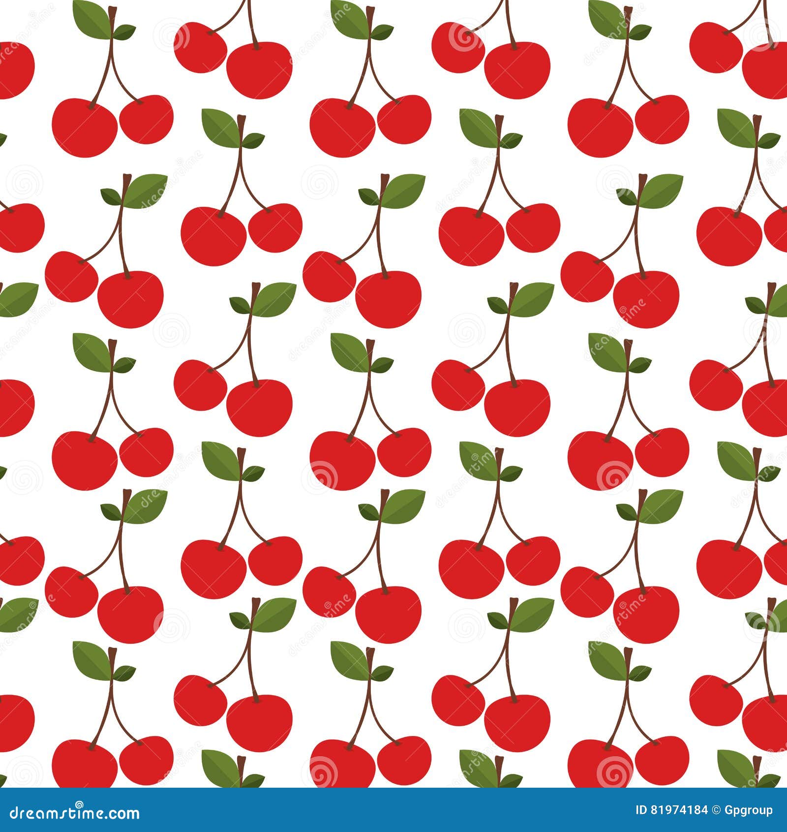 Colorful Pattern with Two Cherry Fruit Stock Illustration ...