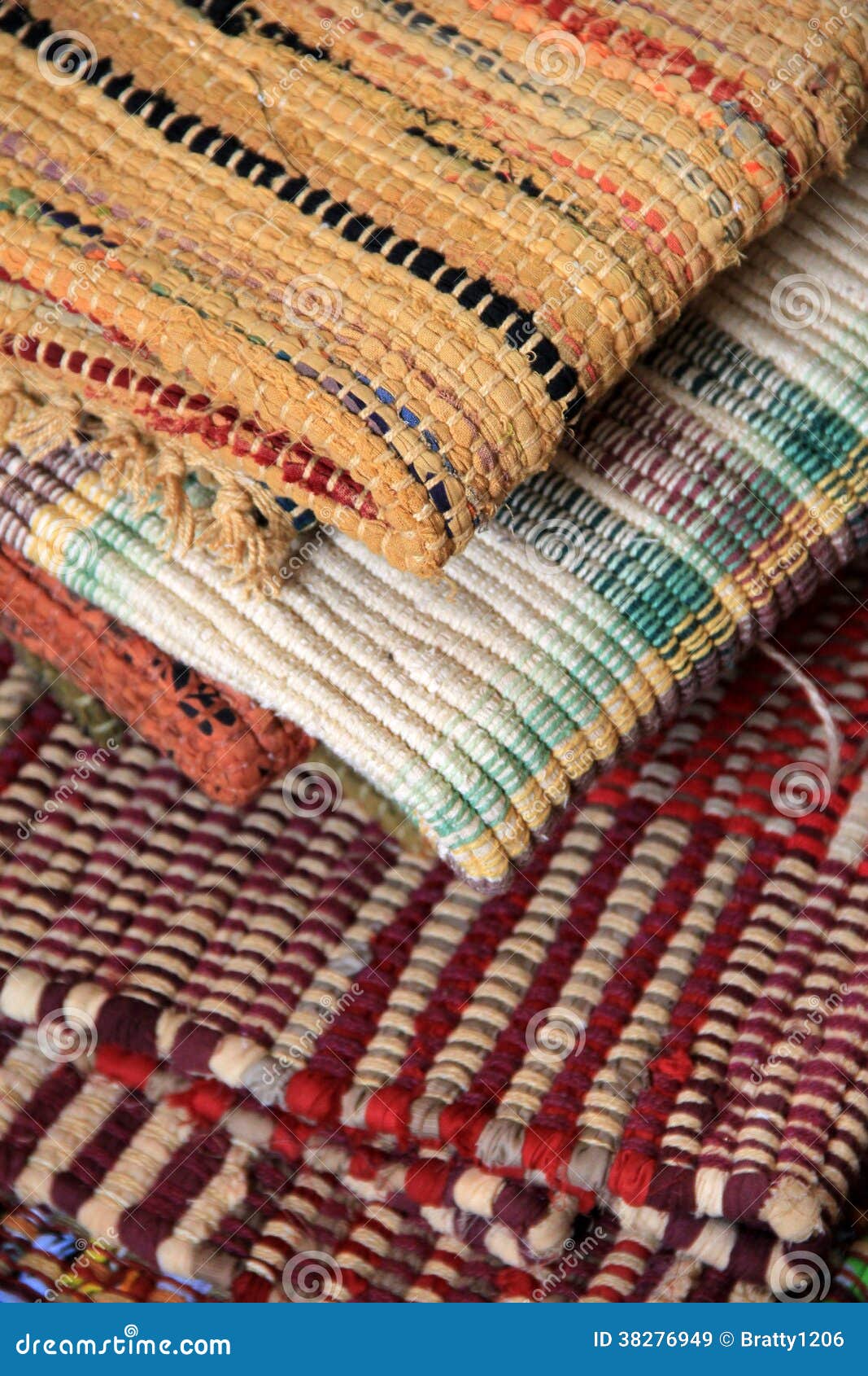 Colorful Pattern Of Woven Area Rugs Stock Image - Image of patterns ...