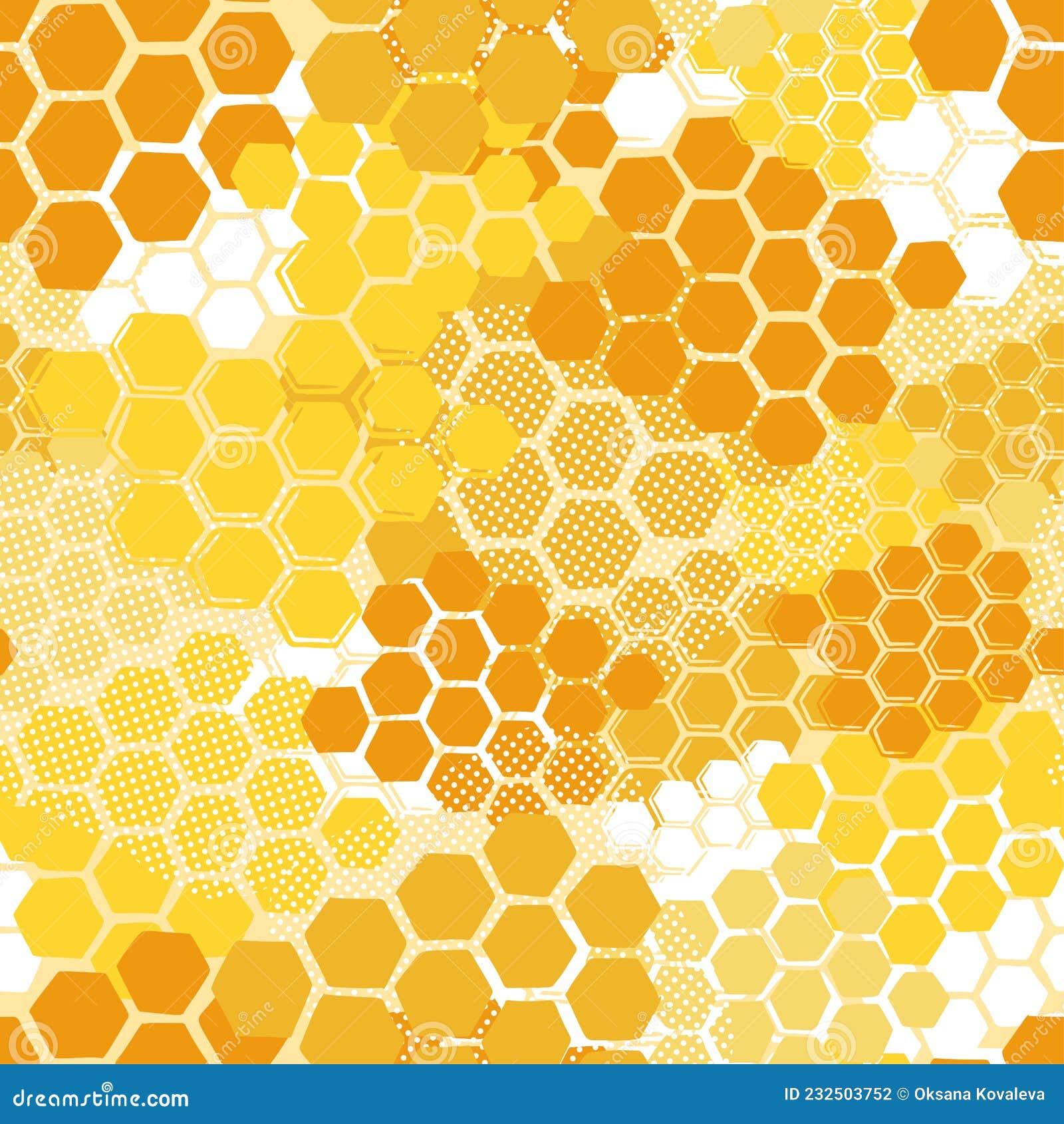 Colorful Pattern Yellow Honeycomb in Trendy Style on White Background ...