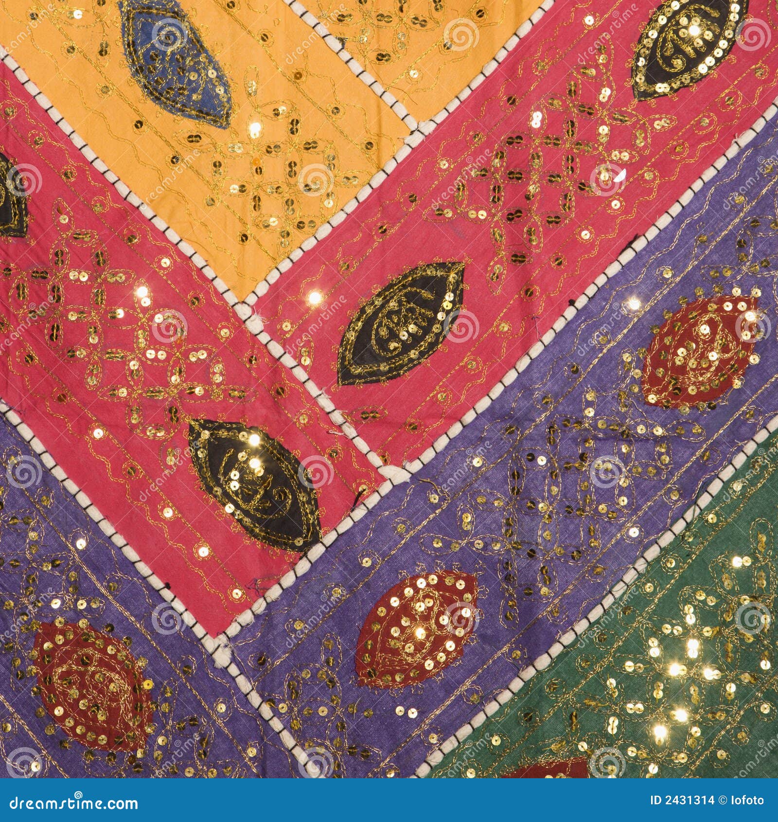 Colorful patterned fabric. stock photo. Image of indoors - 2431314