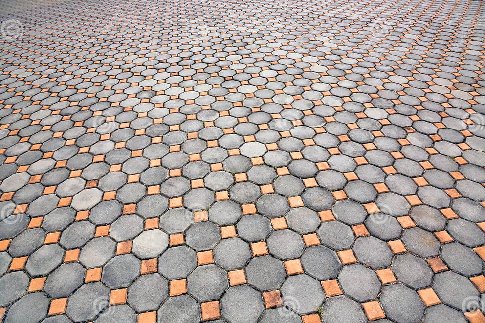 Colorful patterned ground. stock image. Image of brick - 281821409