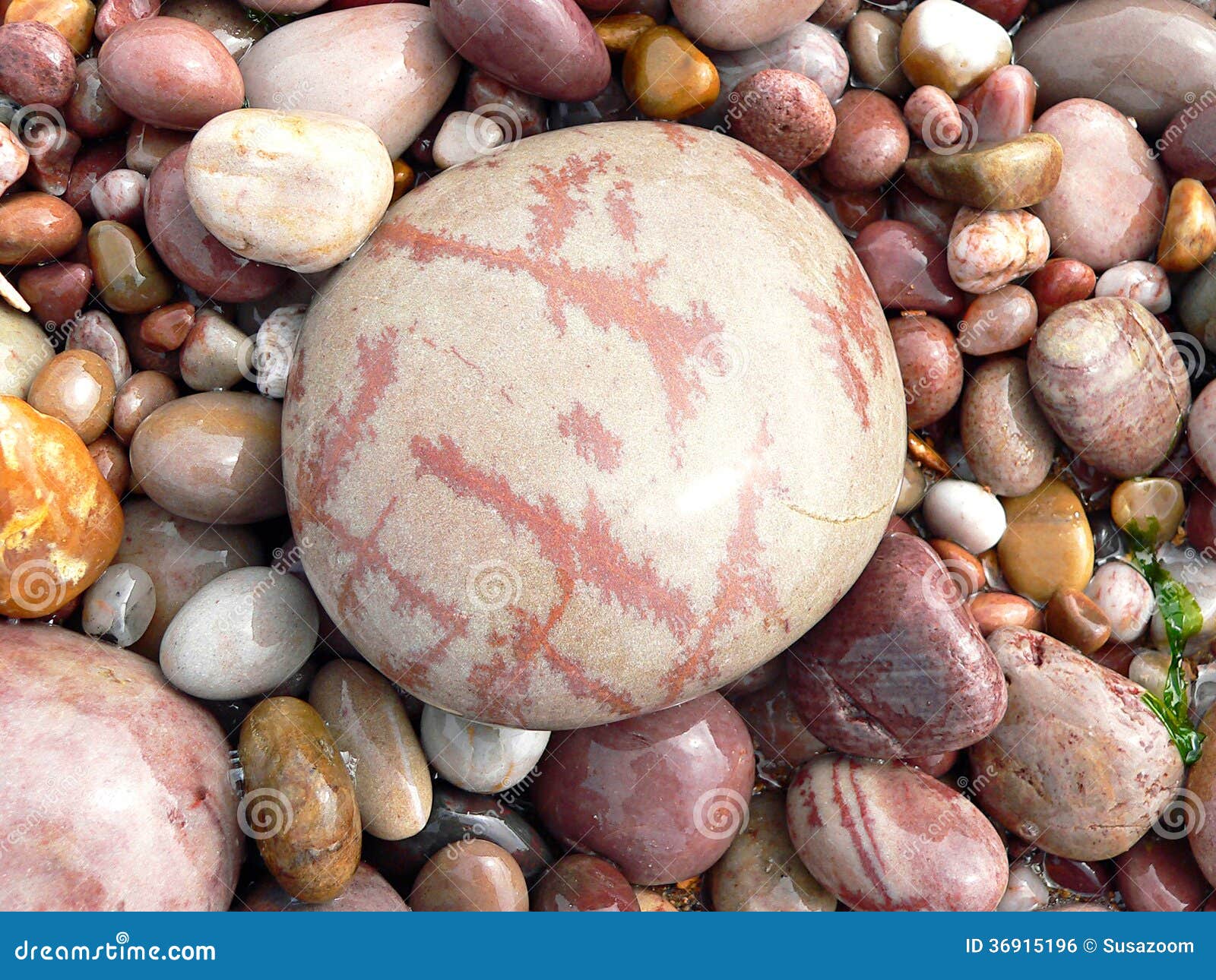 Colorful Patterned Stones at the Beach Stock Photo - Image of beach ...