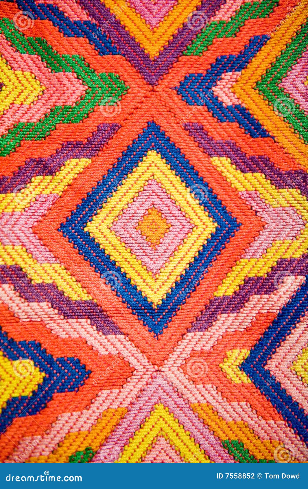 Colorful patterned textile stock photo. Image of craftsmanship - 7558852