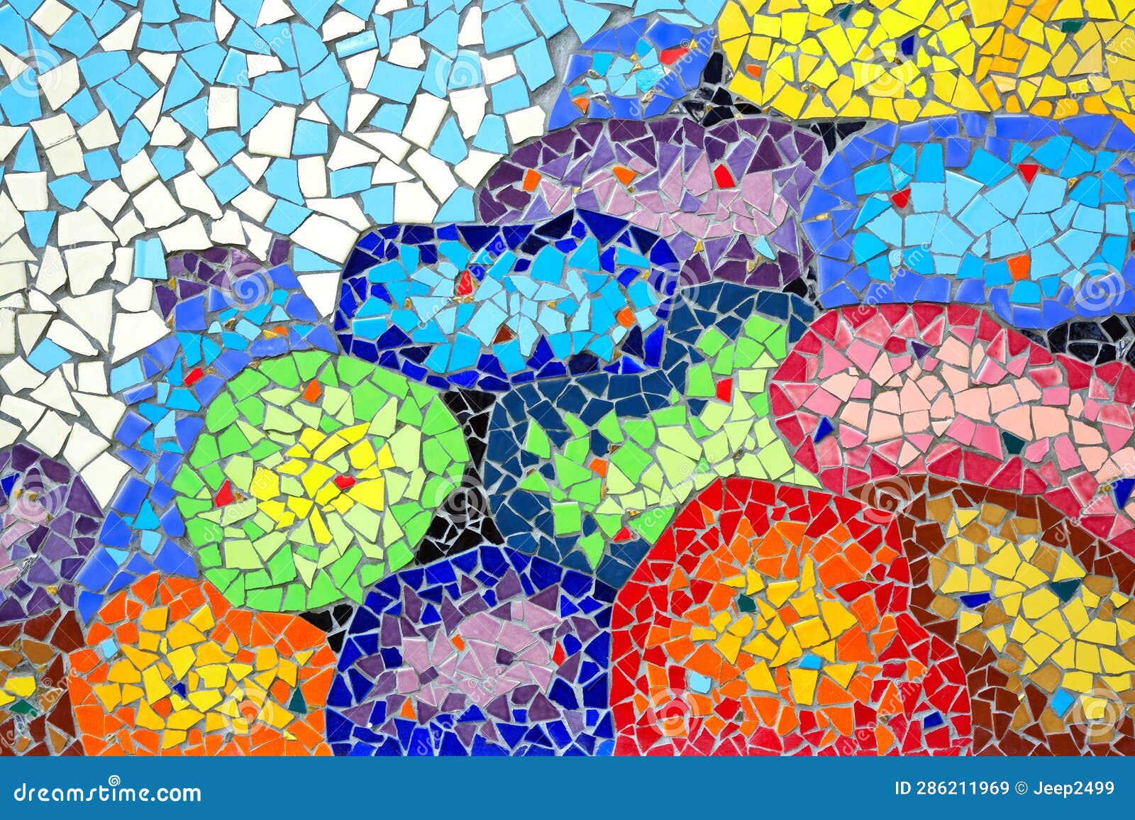 Colorful Patterned Tile Floor. Stock Image - Image of green, bright ...