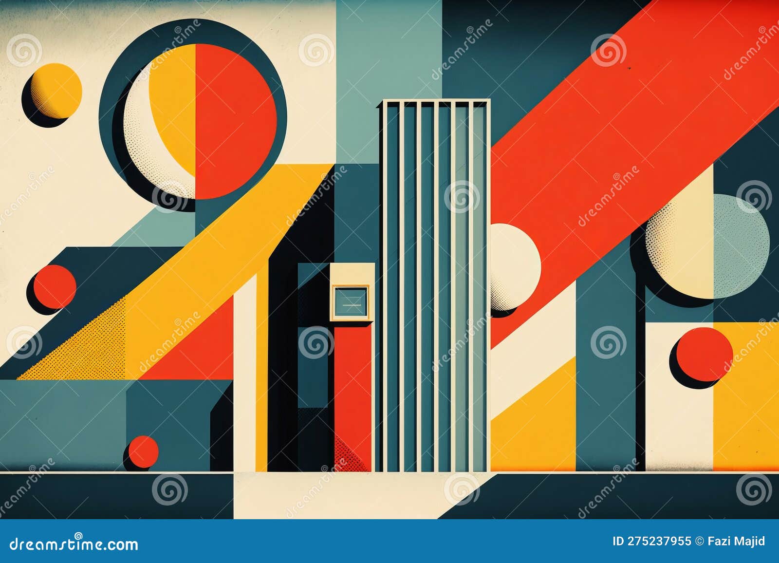 Colorful Patterns in Bauhaus Art Style,Generative AI Stock Illustration ...