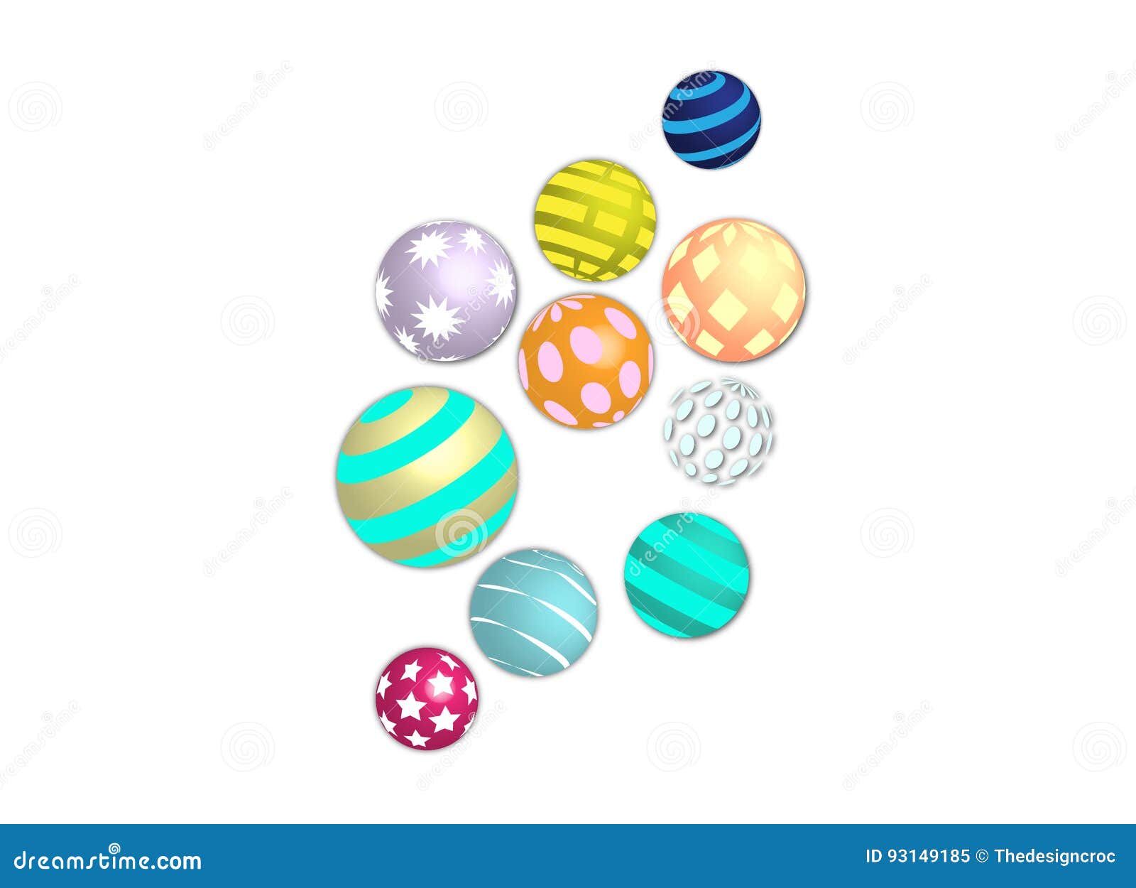 Colorful Patterns Unique Balls Sphere Set Stock Vector - Illustration ...