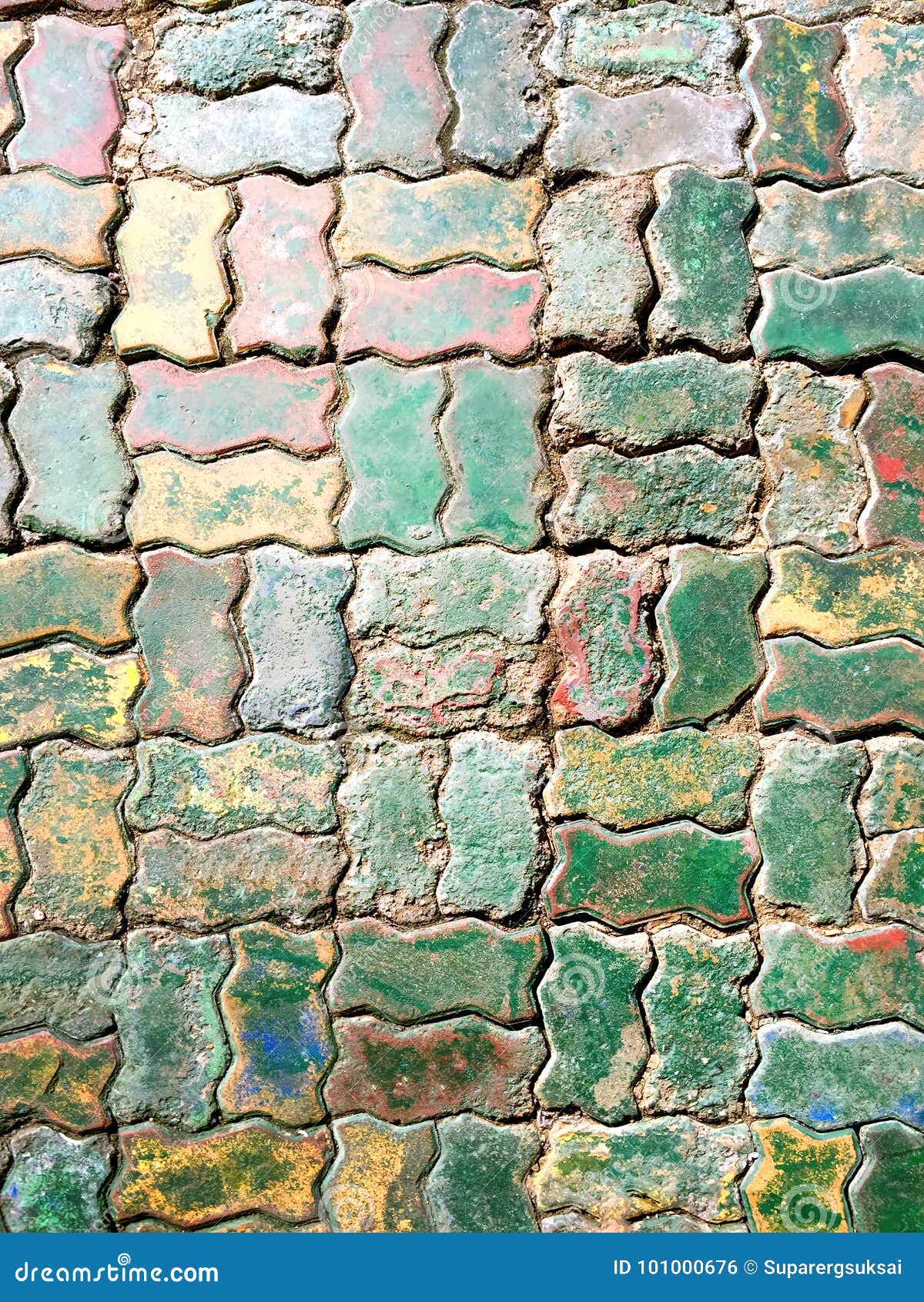 Colorful Pavement Bricks stock photo. Image of colorful - 101000676