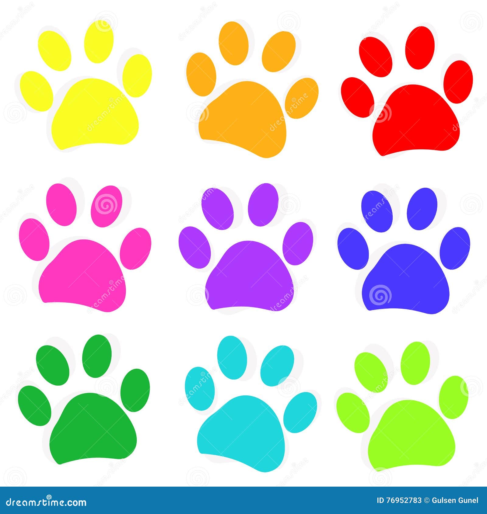 Colorful Paw Print Pattern Vector Illustration Wallpaper Stock Vector ...
