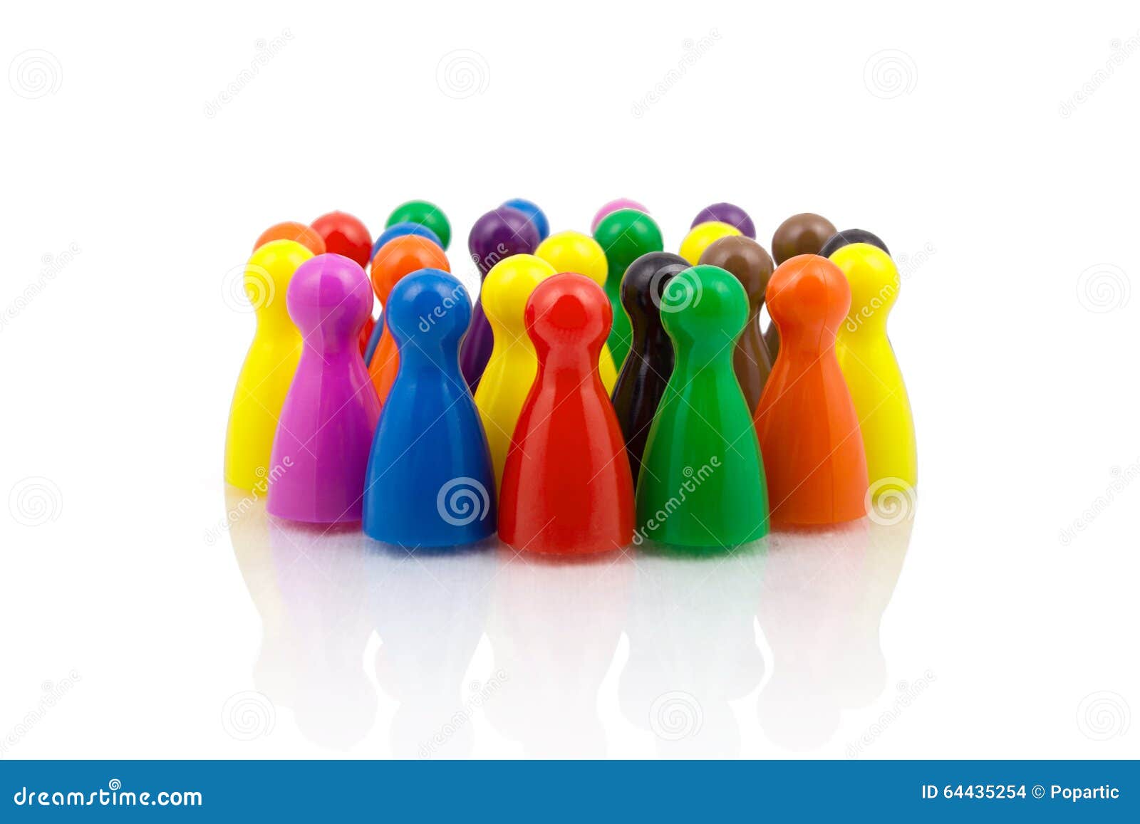 Colorful pawns in circle stock photo. Image of togetherness - 64435254