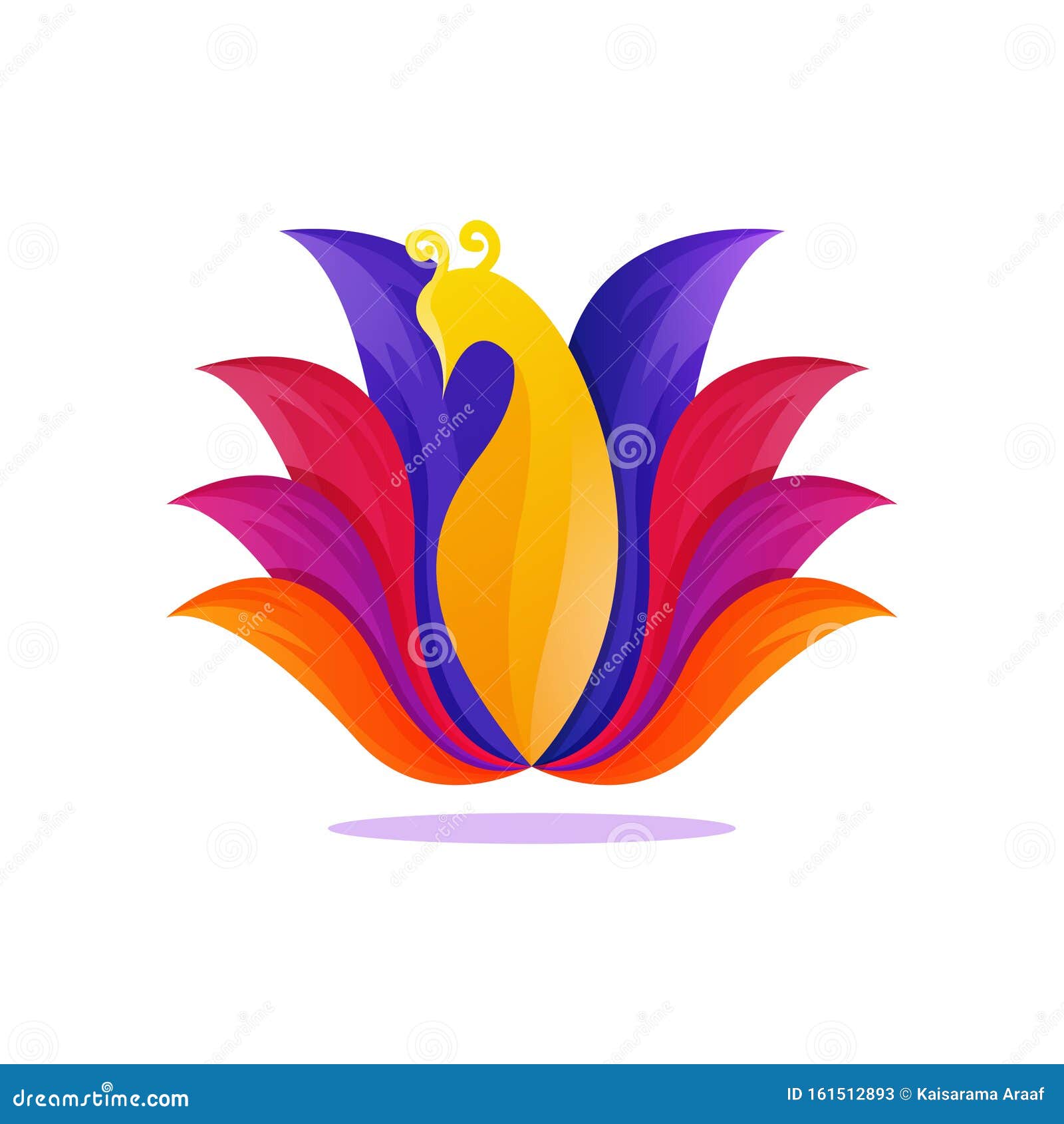 Colorful Peacock Gradient Artwork Logo Template Stock Illustration ...