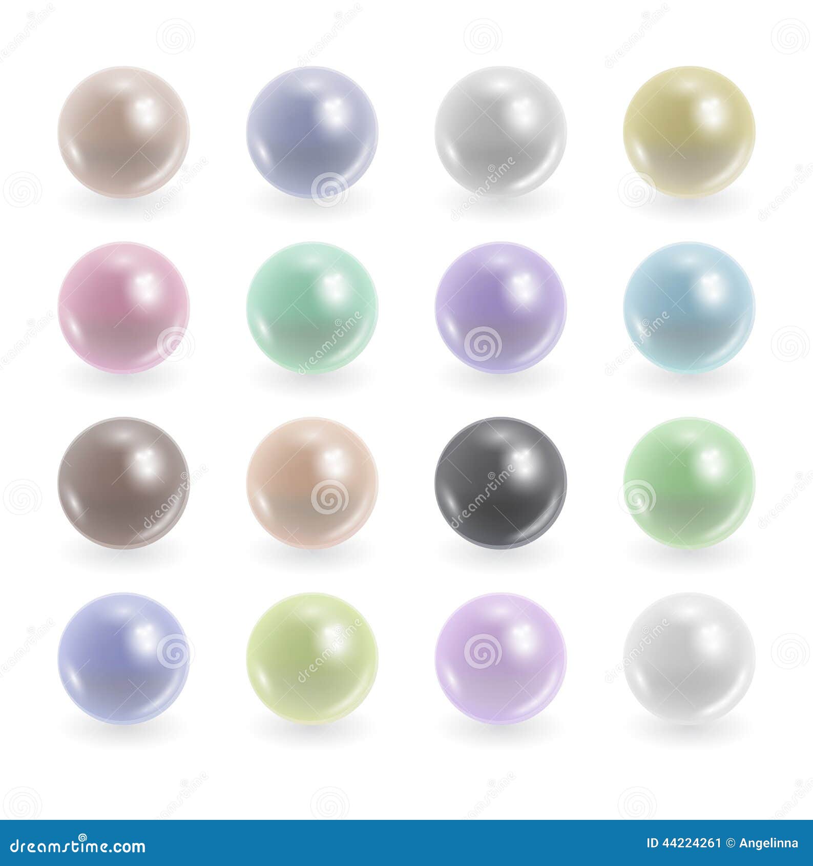 Colorful pearls collection stock vector. Illustration of pattern - 44224261