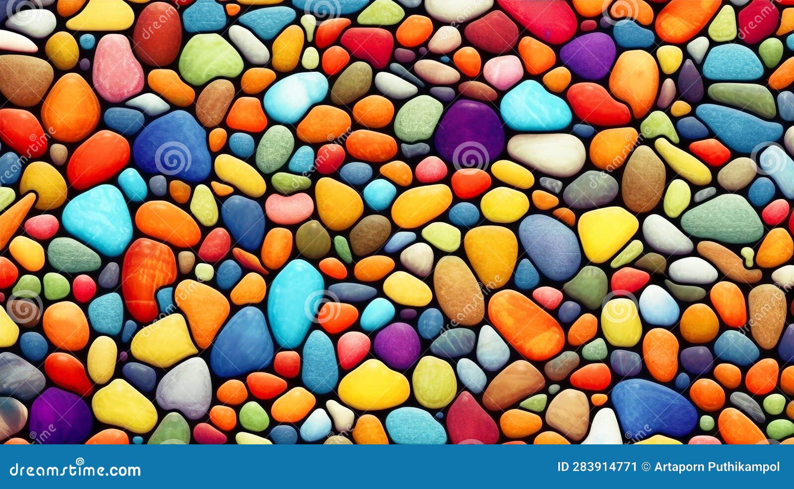 Colorful Pebble Background, Abstract Hand-drawn Pattern Illustration ...