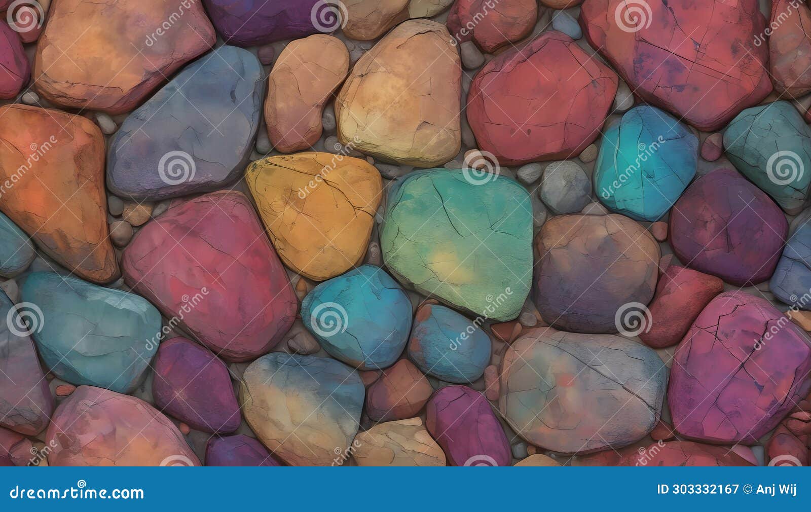 Colorful Pebble or Beach Stones Wallpaper Background Stock Illustration ...