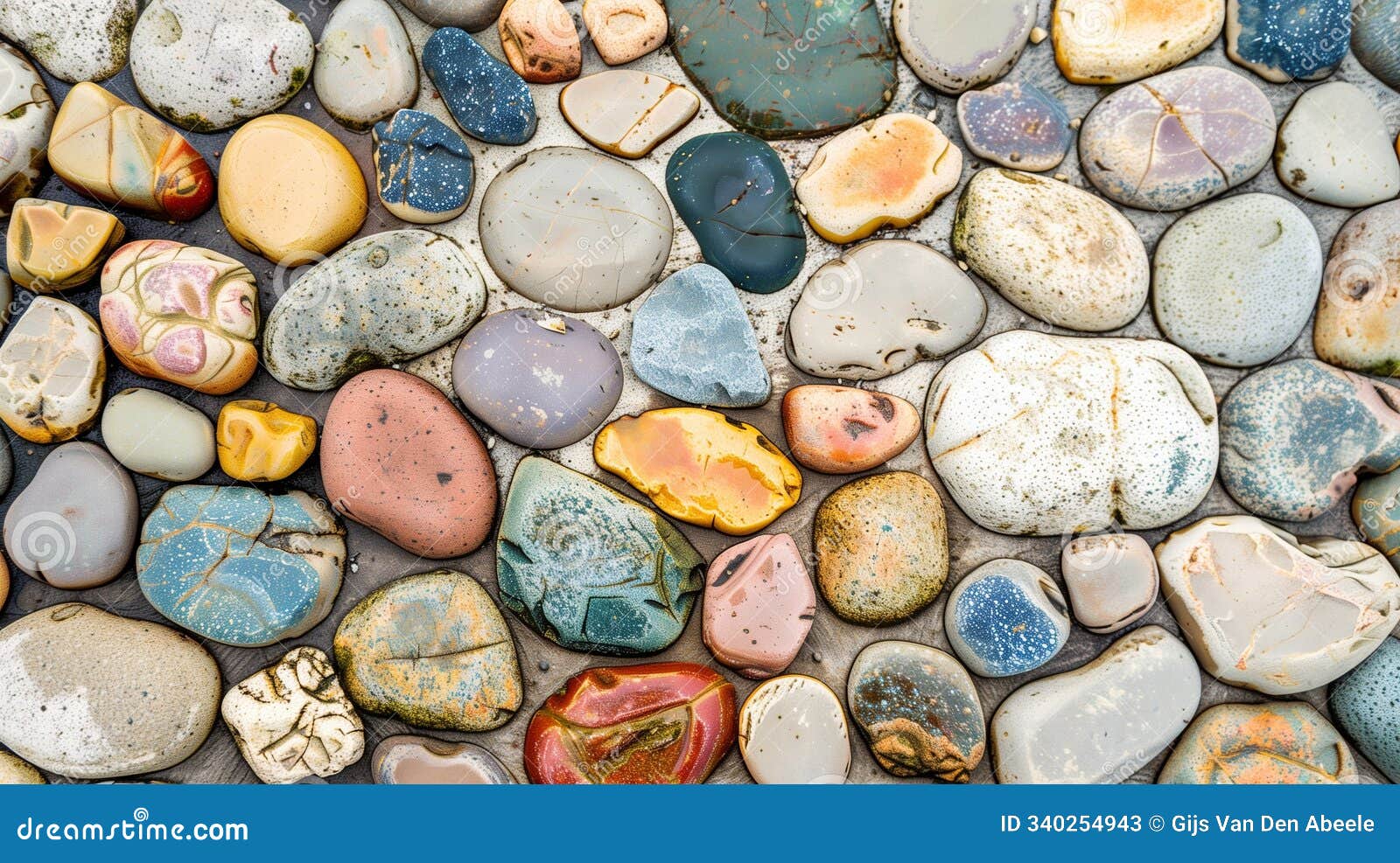 Colorful Pebble Stone Path Texture Background Stock Illustration ...